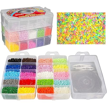 Jo's Fuse beads /Ironing Beads 5mm (5000 Midi Beads +1 Pegboard ...