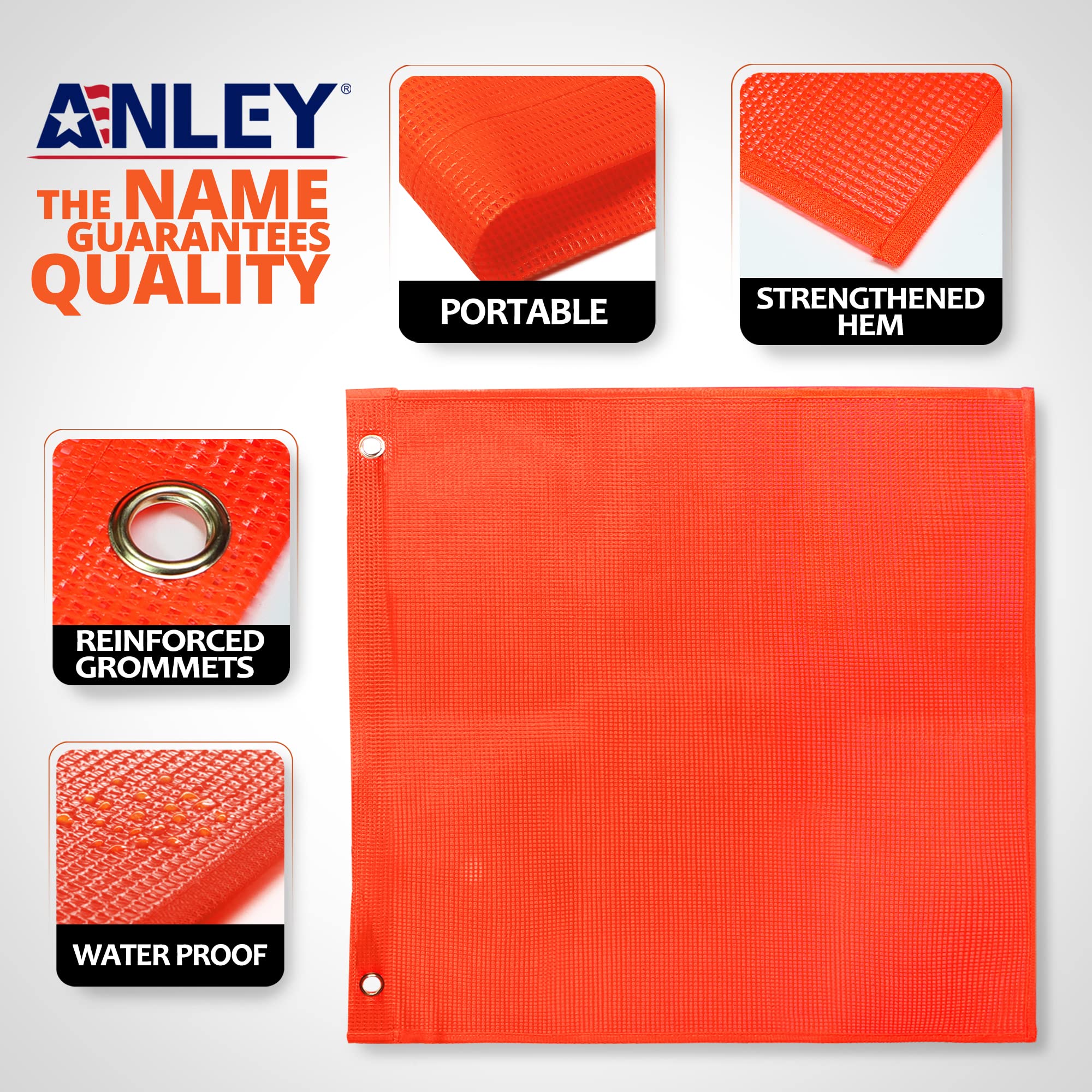 Snapklik.com : Anley 18x18 Inch Orange Warning Sign Safety Flags For ...