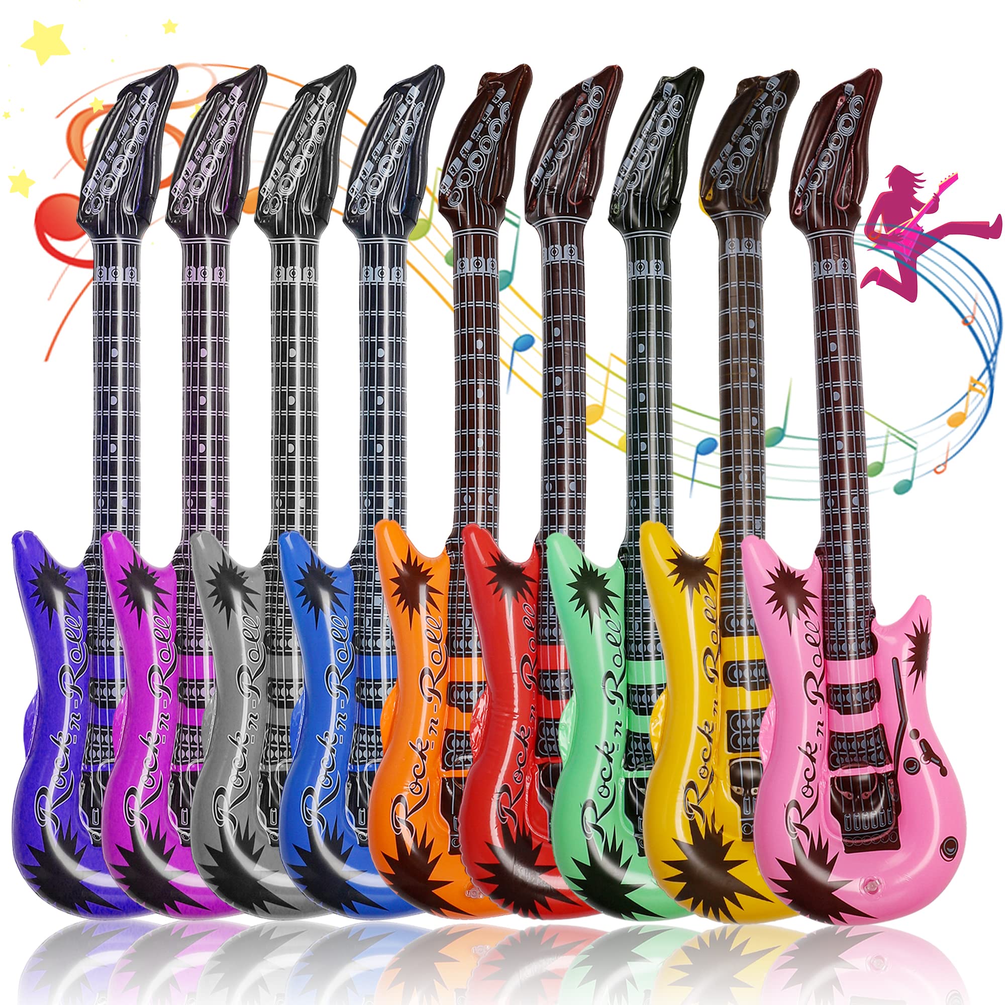 Buy HomeMall 9 Colors 35 Inch Inflatable Guitar Set, Rock Star Blow Up ...