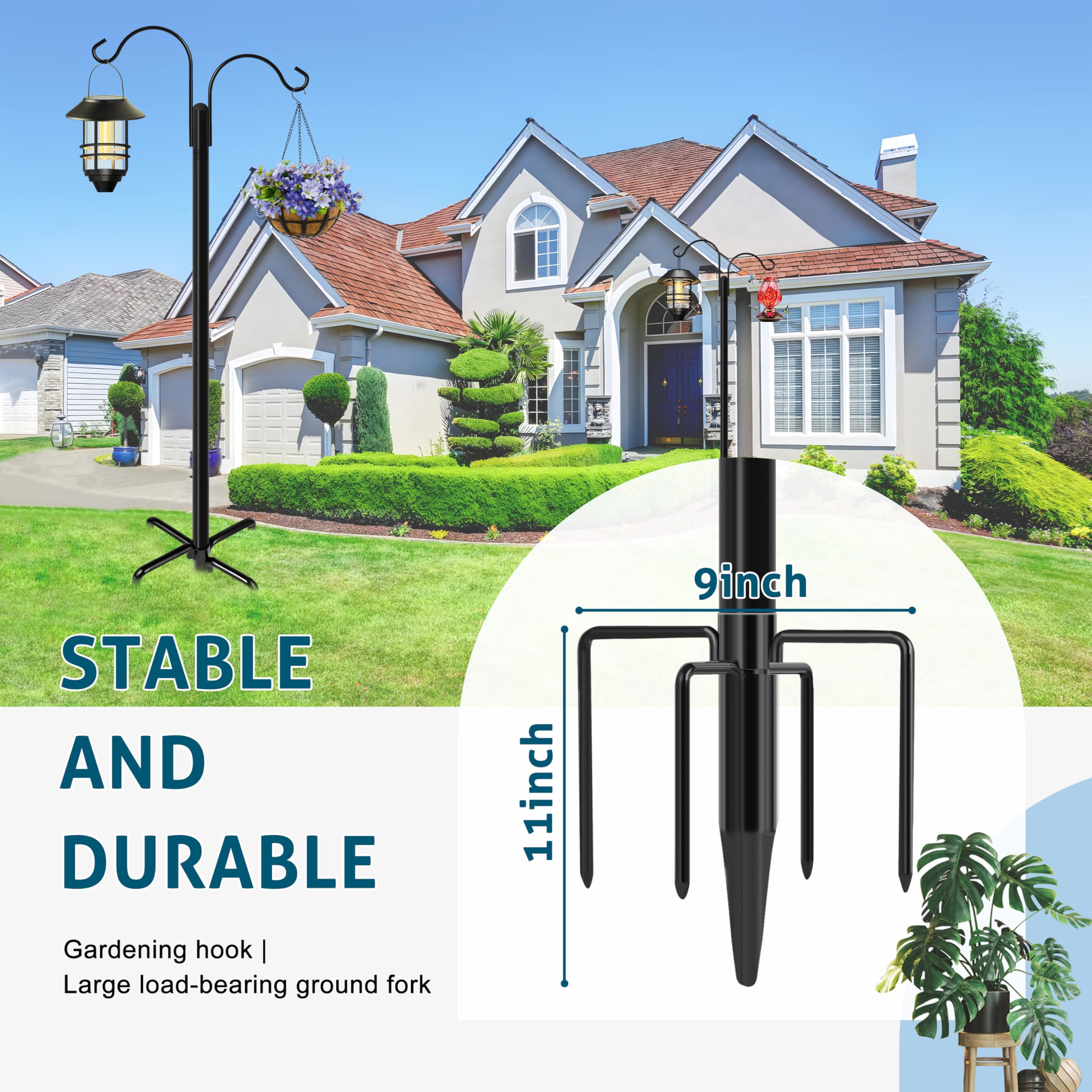 Snapklik Ottsuls Double Shepherds Hooks For Outdoor 92 Inch Bird