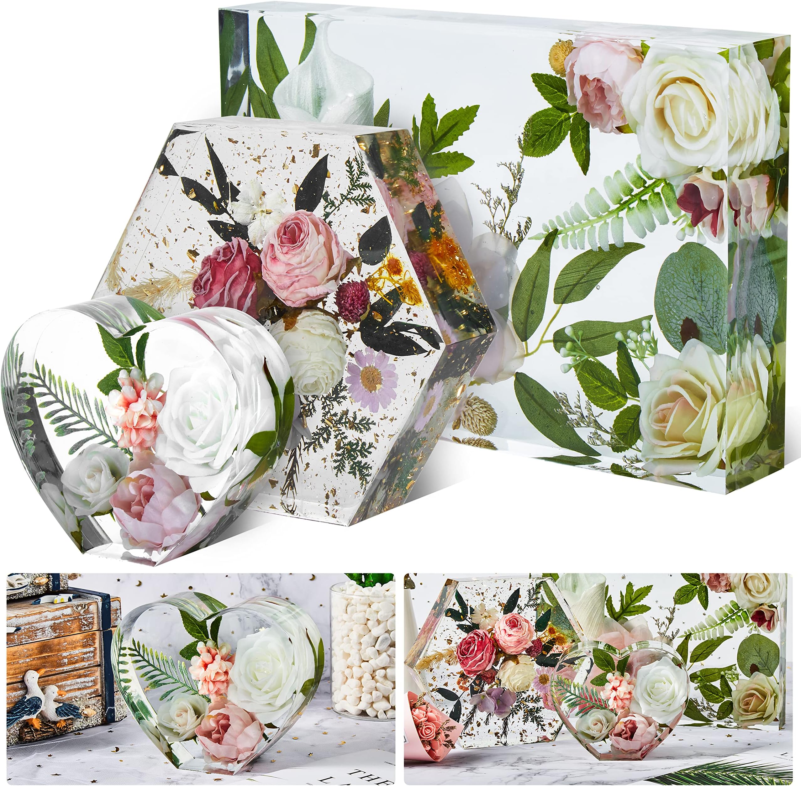 Amazon.com: Skybooly 6 Pcs Large Resin Molds Silicone Sets Includes 3 ...