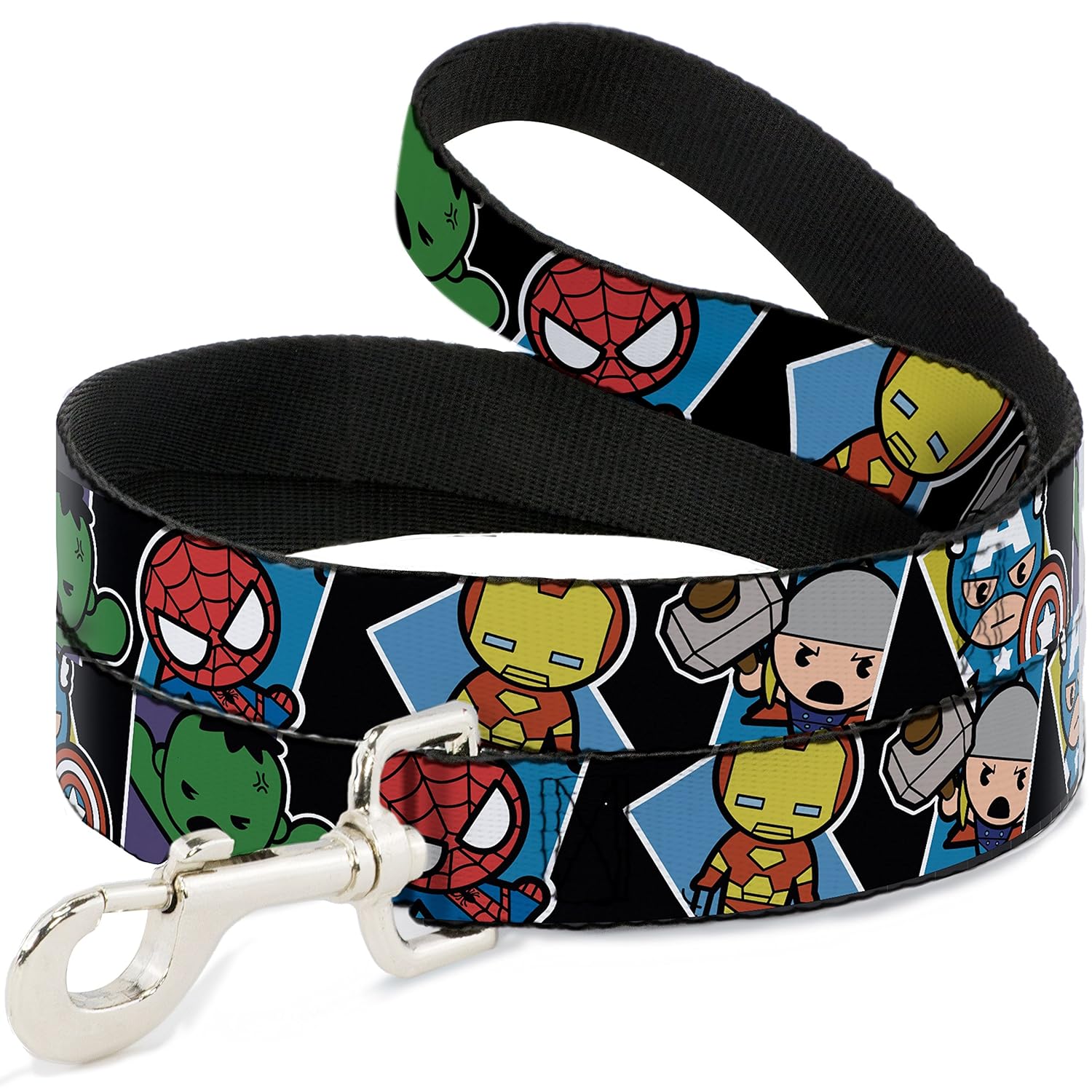 Buckle-Down "Marvel Universe Action Poses Close Up Stacked Black" Dog ...