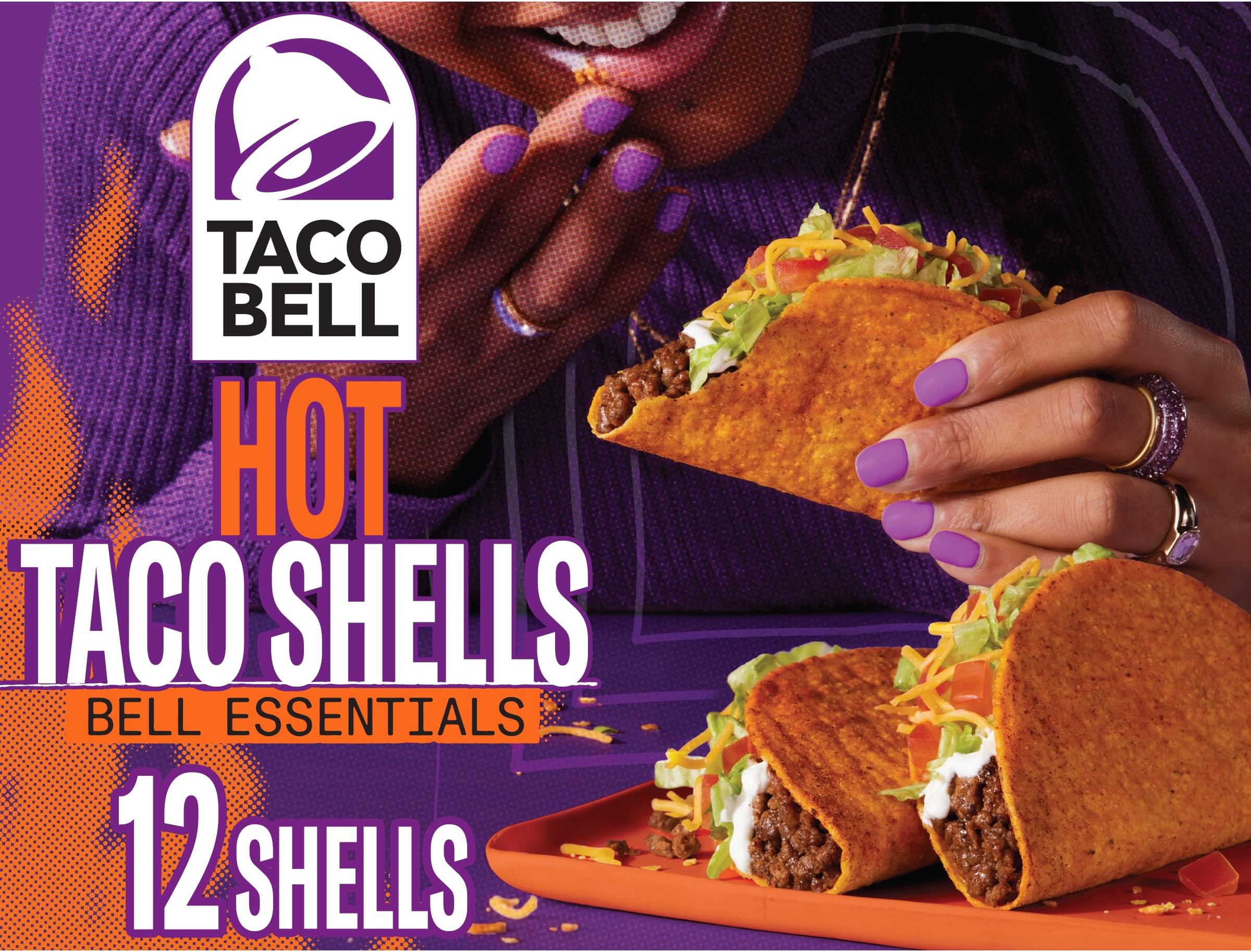 Amazon.com: Taco Bell Hot Crunchy Seasoned Flavor Taco Shells, 12 ct ...