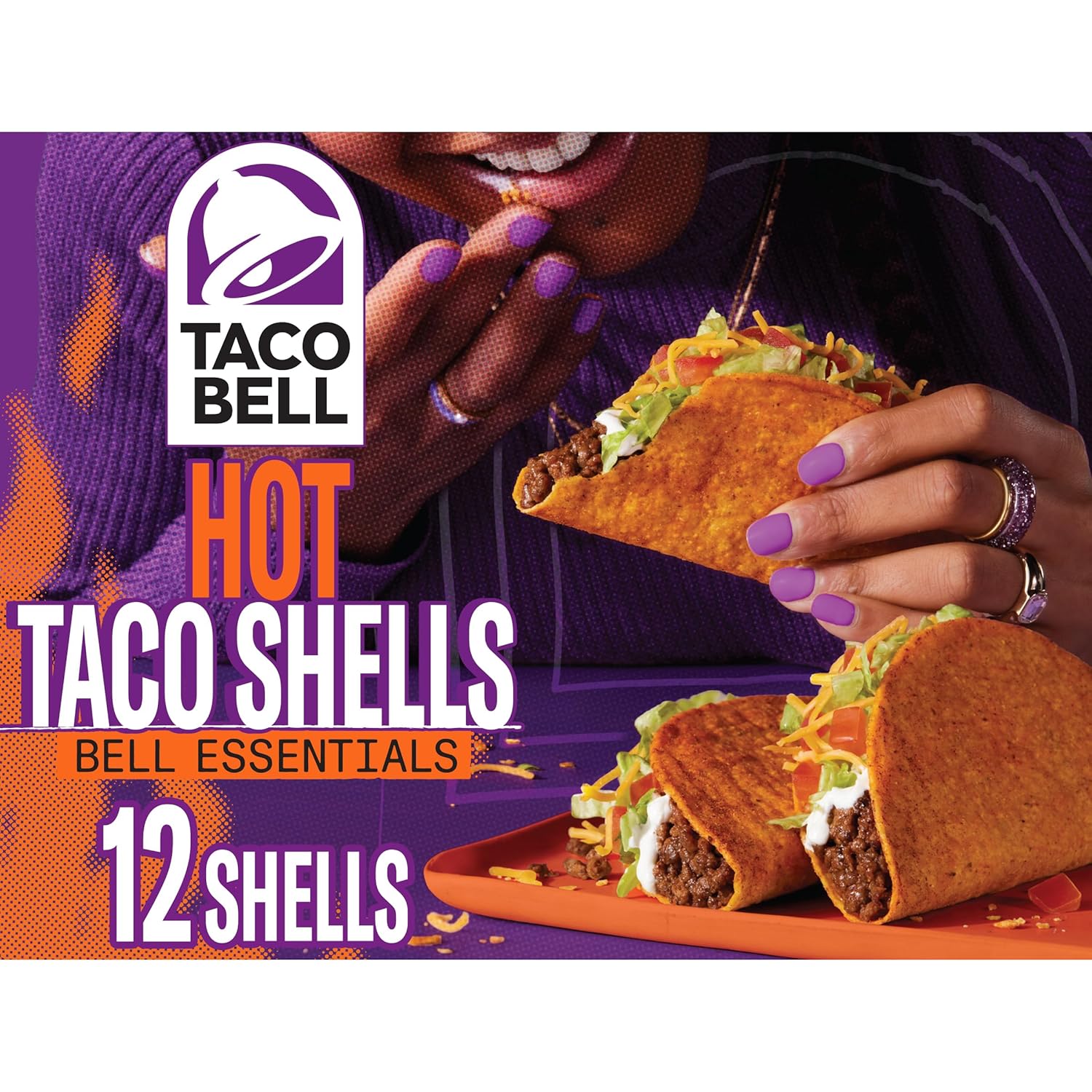 Amazon.com: Taco Bell Hot Seasoned Flavor Crunchy Taco Shells, 12 ct, 4 ...