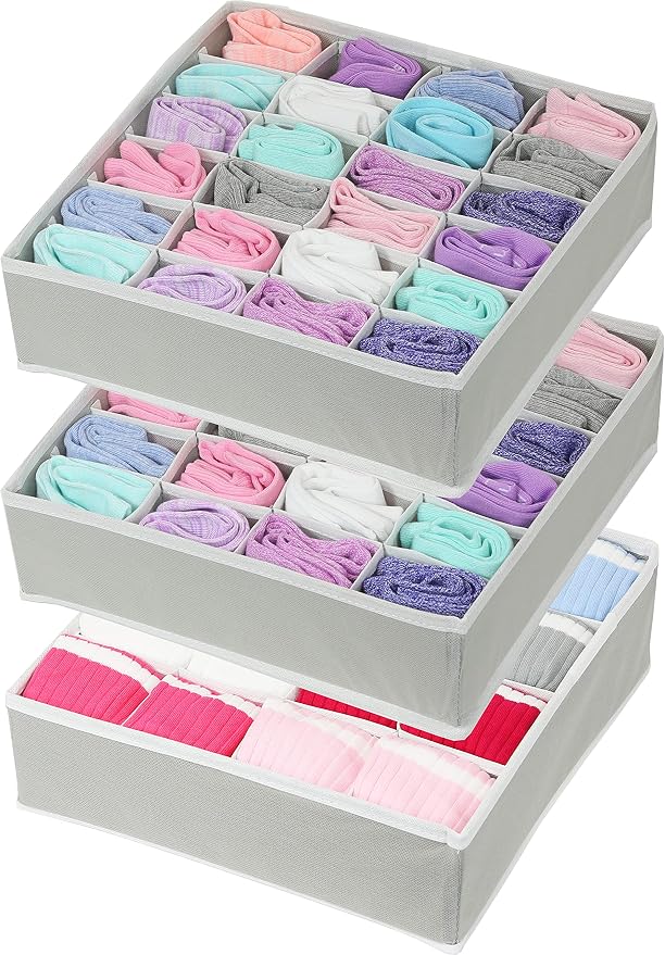 Amazon.com: 3 Pack - Simple Houseware Socks Underwear Drawer Organizer ...