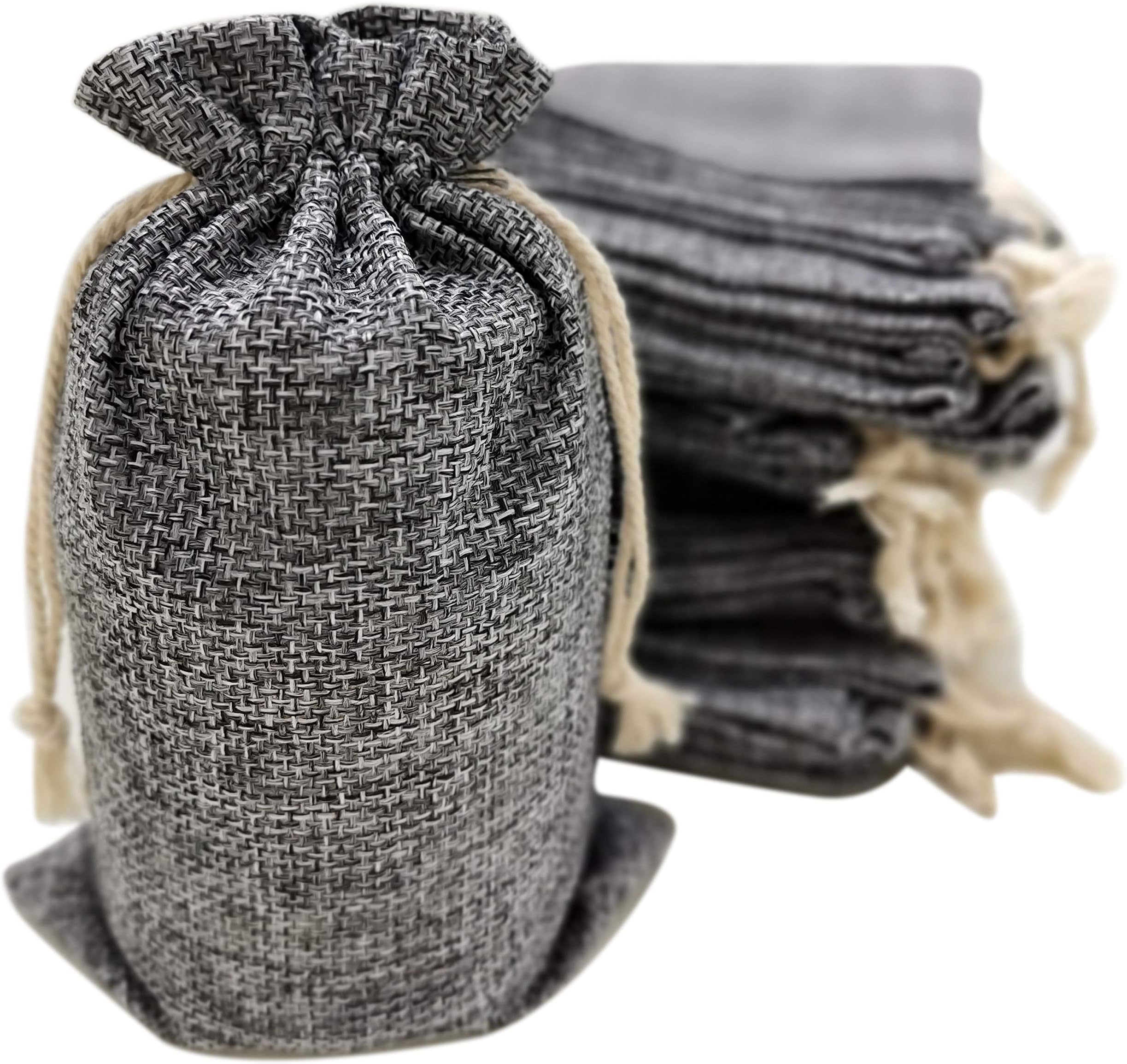Amazon.com: 50 Gray Burlap Bags with Drawstring, 5x8 Inch (5x7 Internal ...