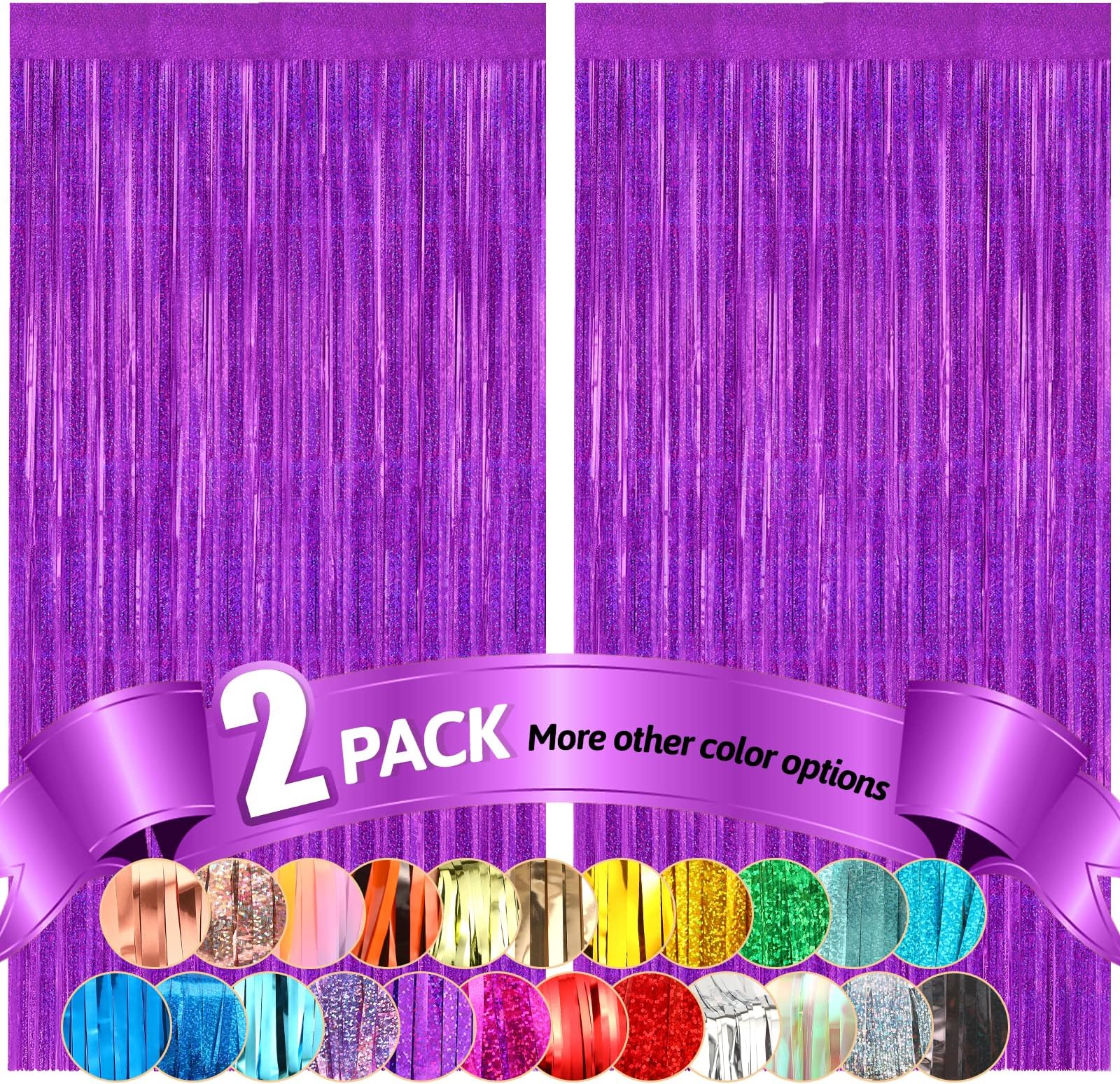 Amazon.com: 30 Pack Black Foil Fringe Curtain Backdrop, 3.3x8.2 Feet ...