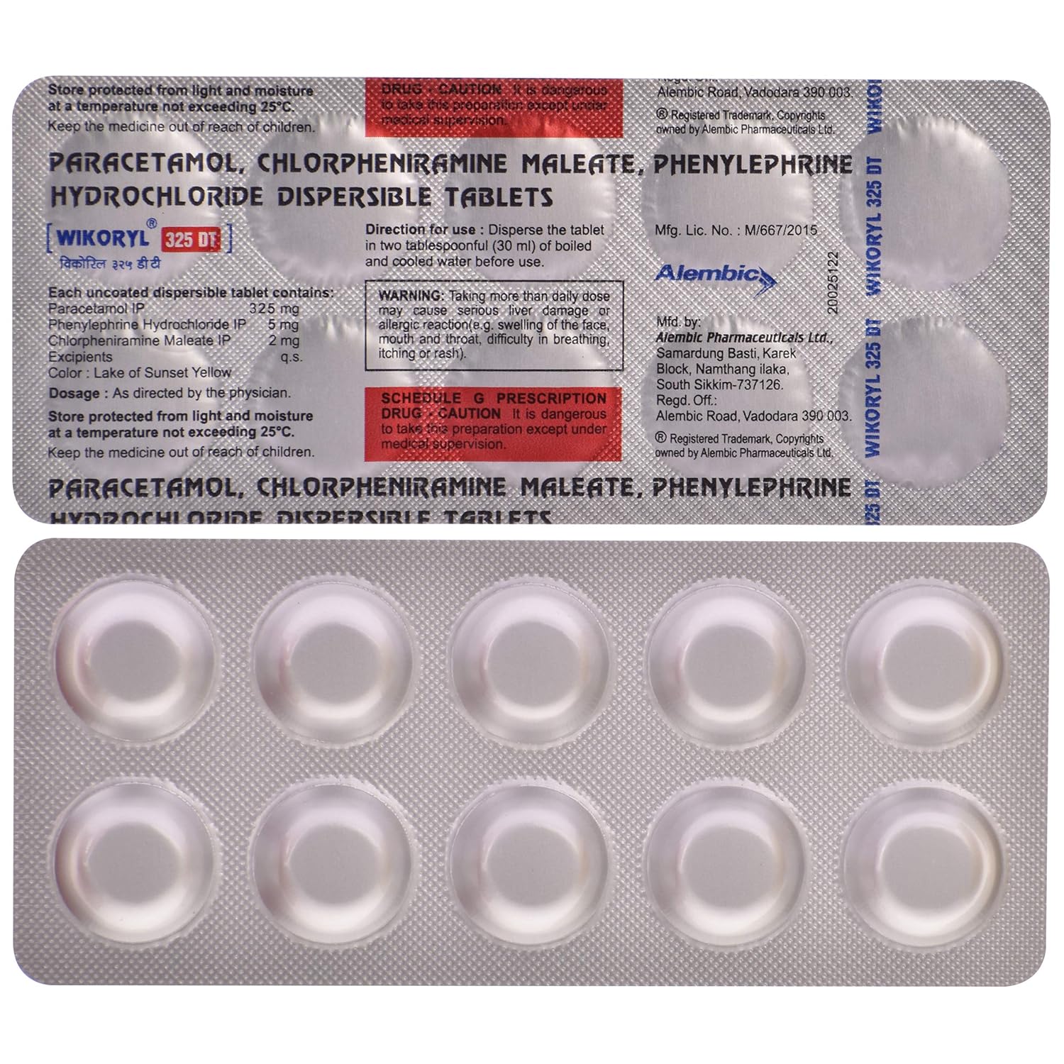 Wikoryl 325 DT - Strip of 10 Tablets : Amazon.in: Health & Personal Care