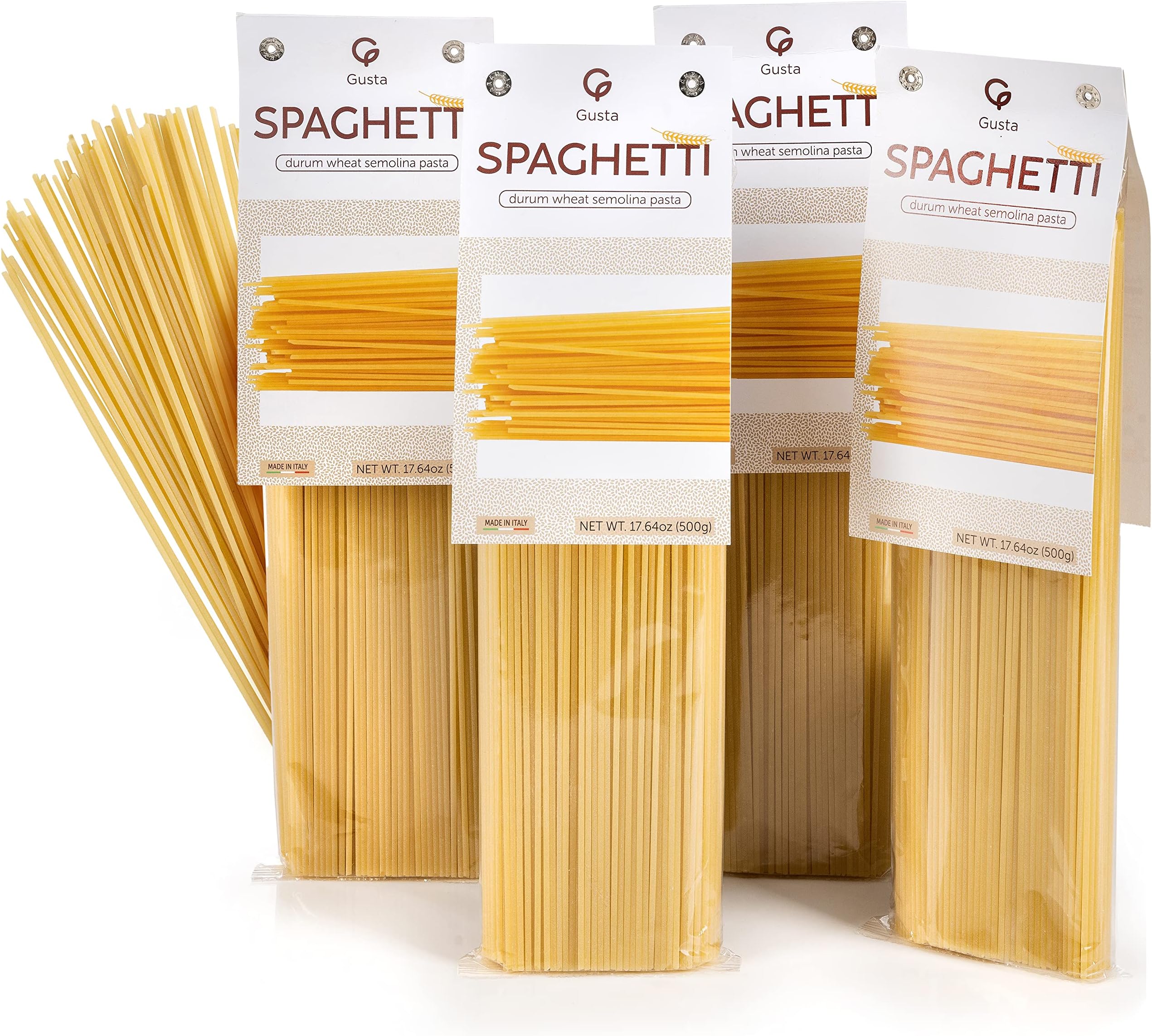 Amazon.com : Gusta Spaghetti Noodles Pasta - Premium Italian Pasta from ...