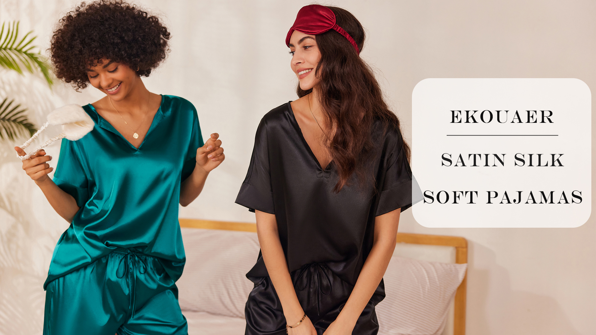 Watch Ekouaer Silk Pajamas Set Women on Amazon Live
