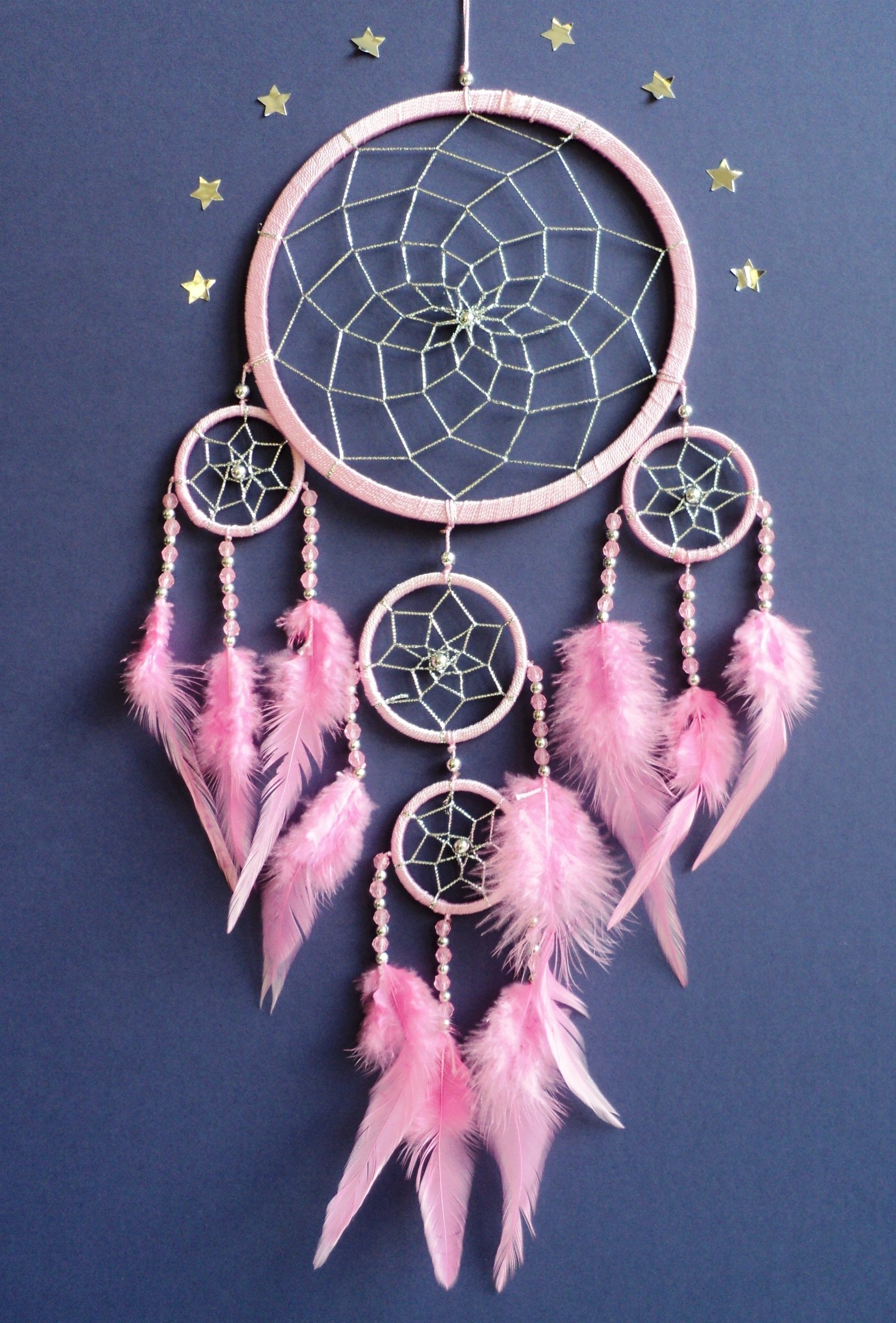 DREAMCATCHER PINK silver web DREAM CATCHER (MS) light pink : Amazon.co ...