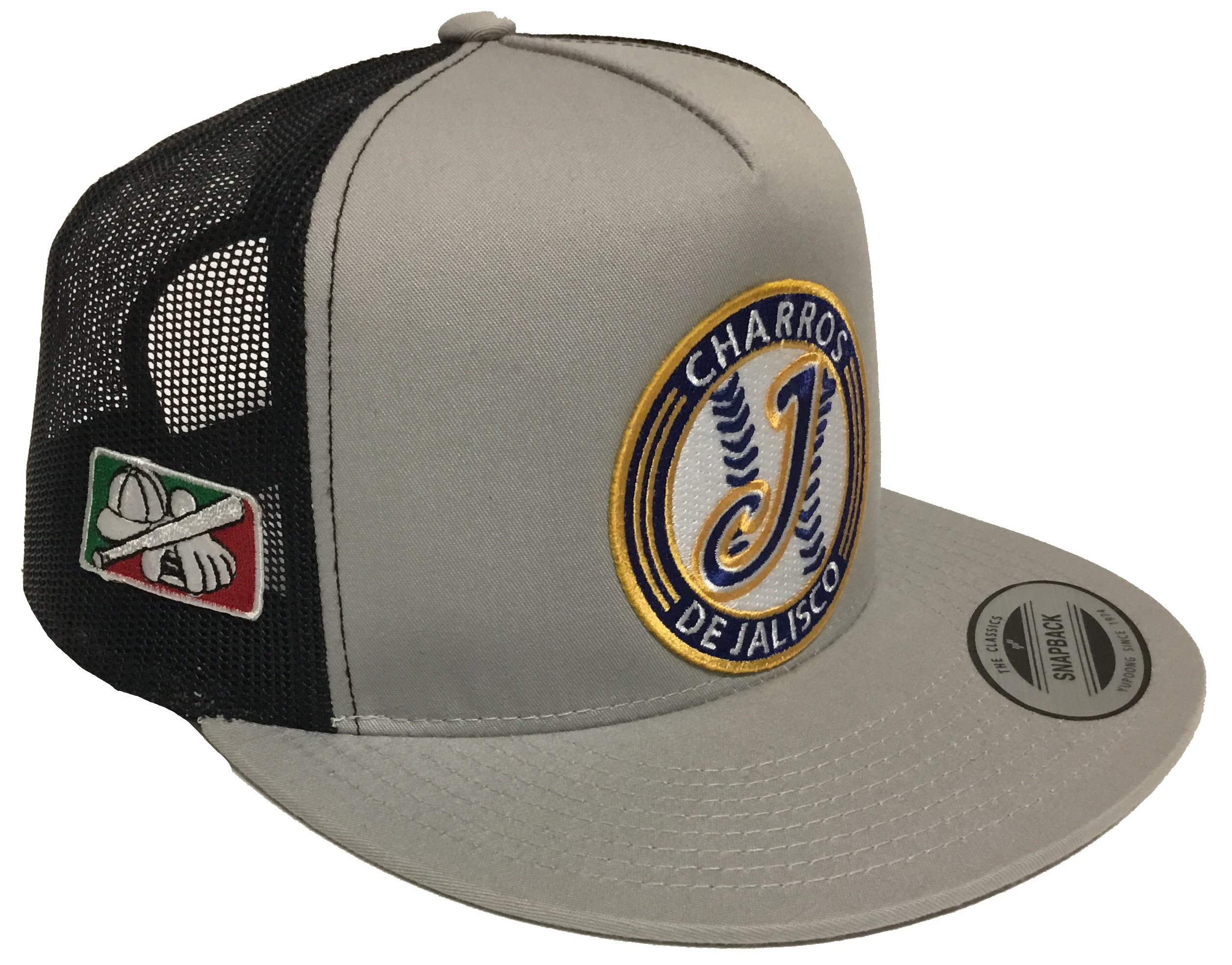 Charros de Jalisco 3 Logos hat mesh Silver Gray Black at Amazon Men’s ...