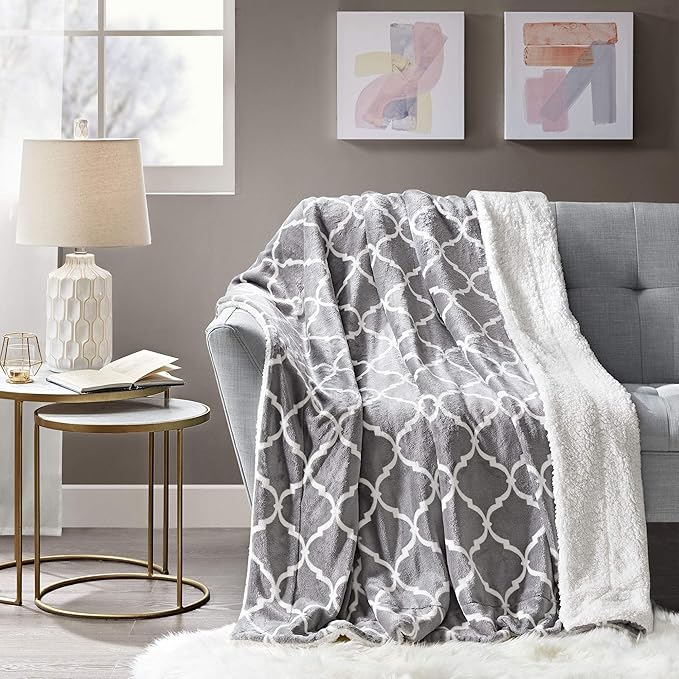 Amazon.com: Comfort Spaces Ultra Soft and Cozy Sherpa Reversible Throw ...