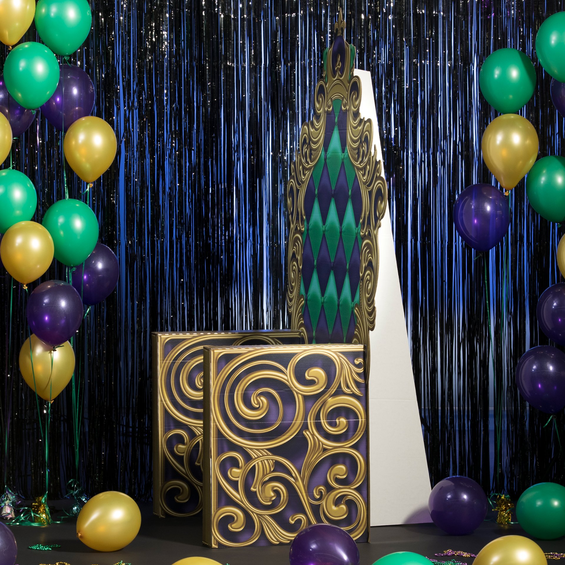 6 ft. 10 in. Masquerade Mardi Gras King's Throne Standup Photo Booth ...
