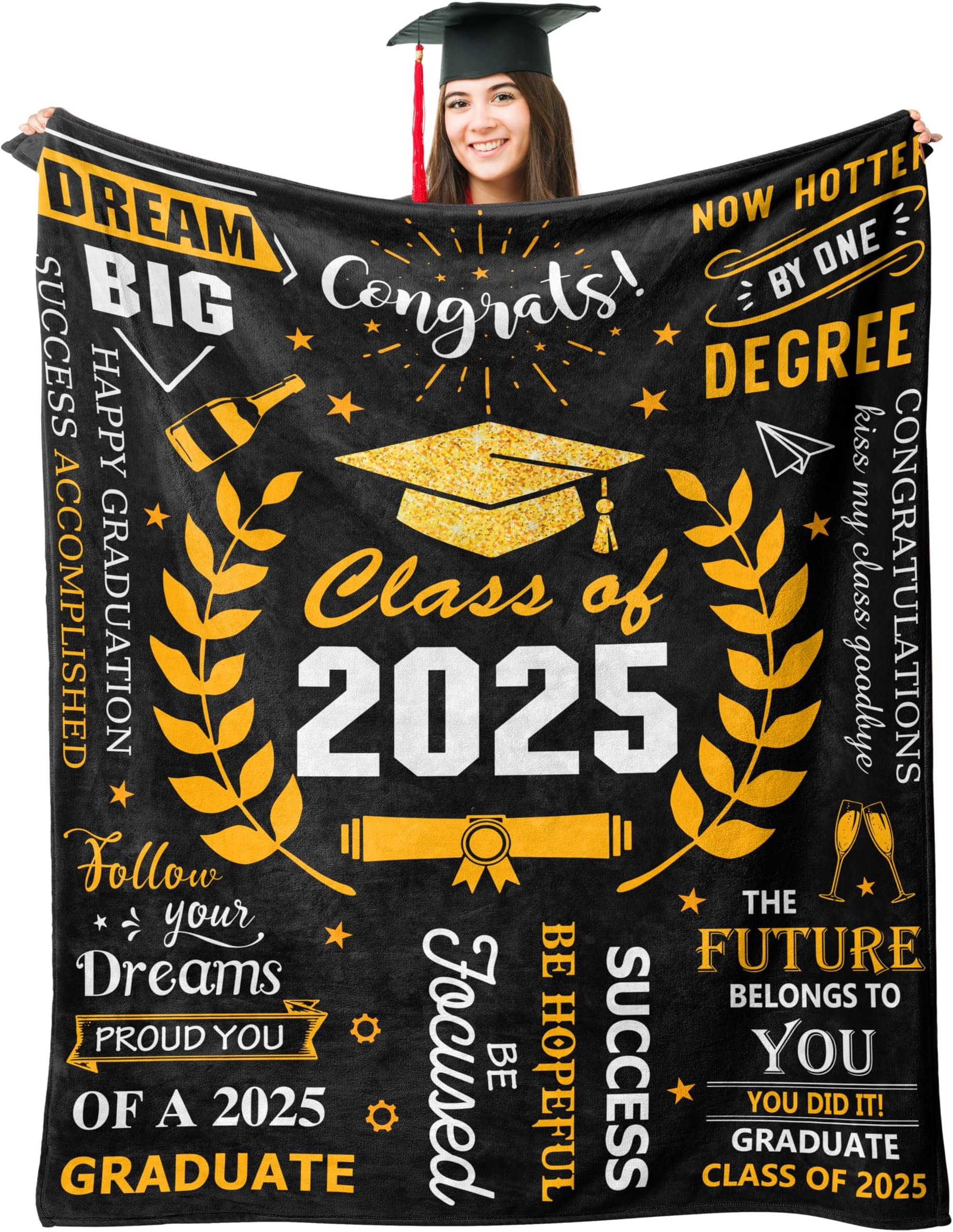Amazon.com: 2025 Graduation Gifts Custom Graduation Throw Blankets with ...
