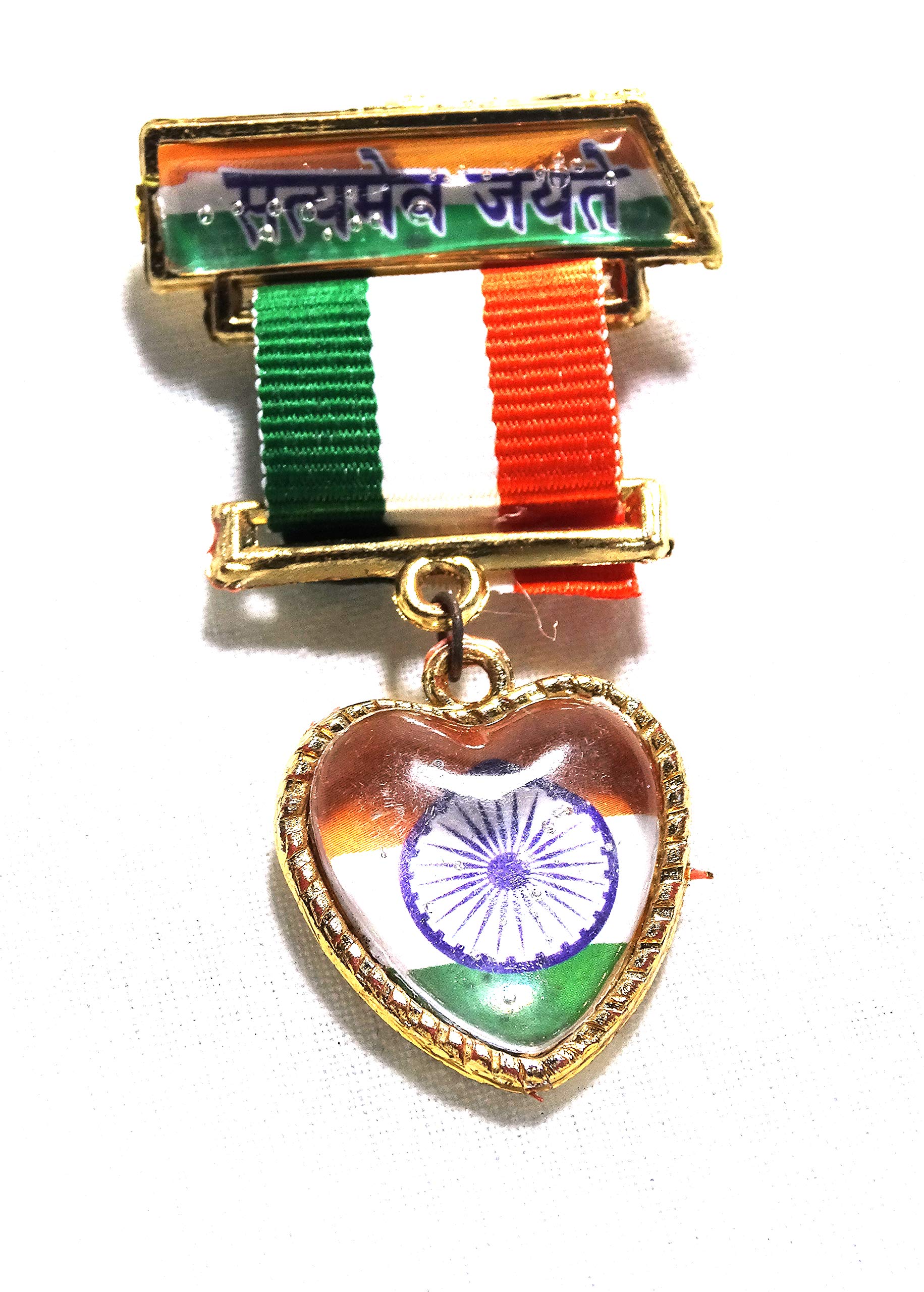 Vinayaks Tricolour Tiranga Indian Flag Medal Look Badge For Republic ...