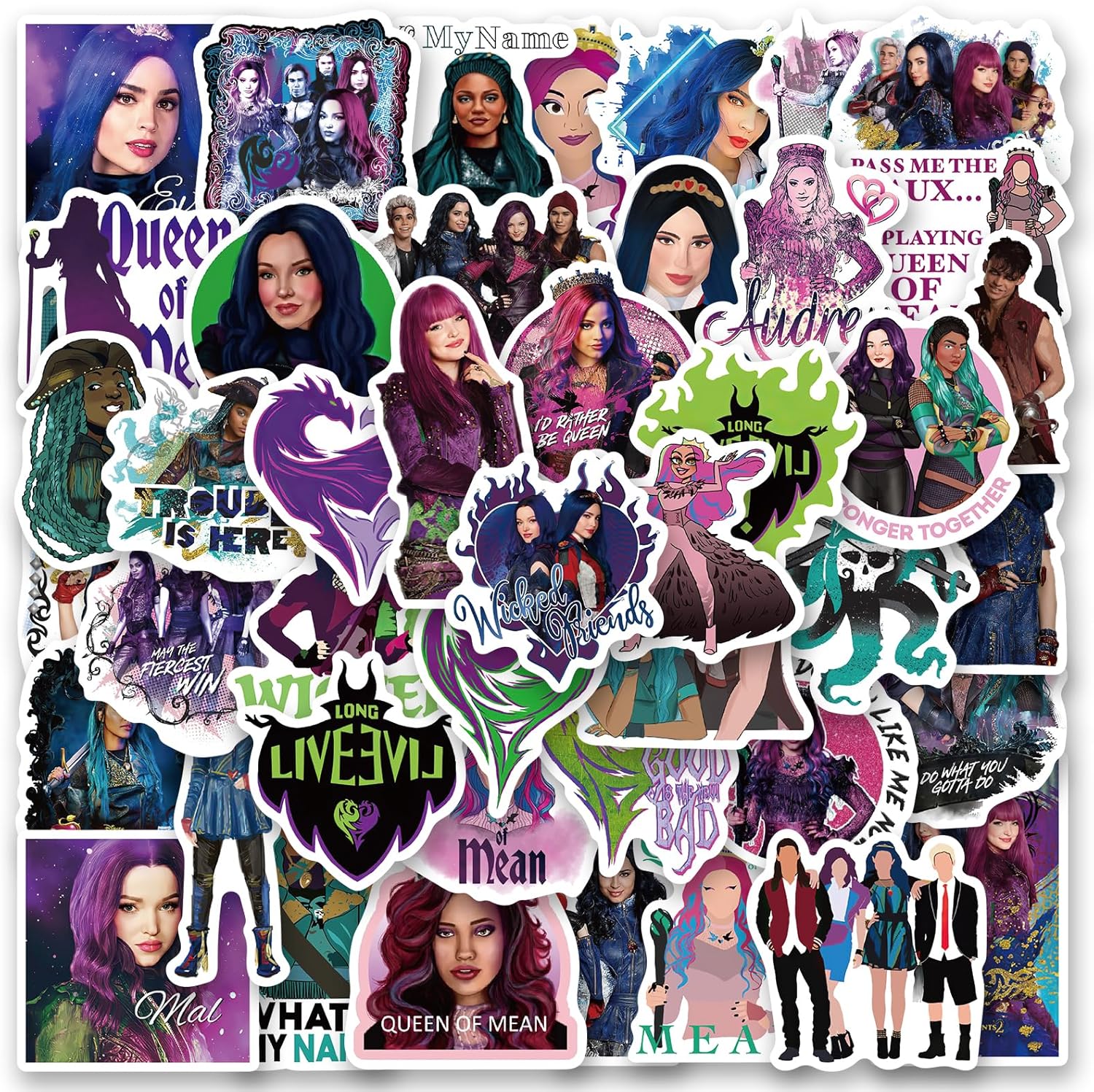 Amazon.com: 50PCS Descendants Stickers Vinyl Aesthetics Stickers for ...