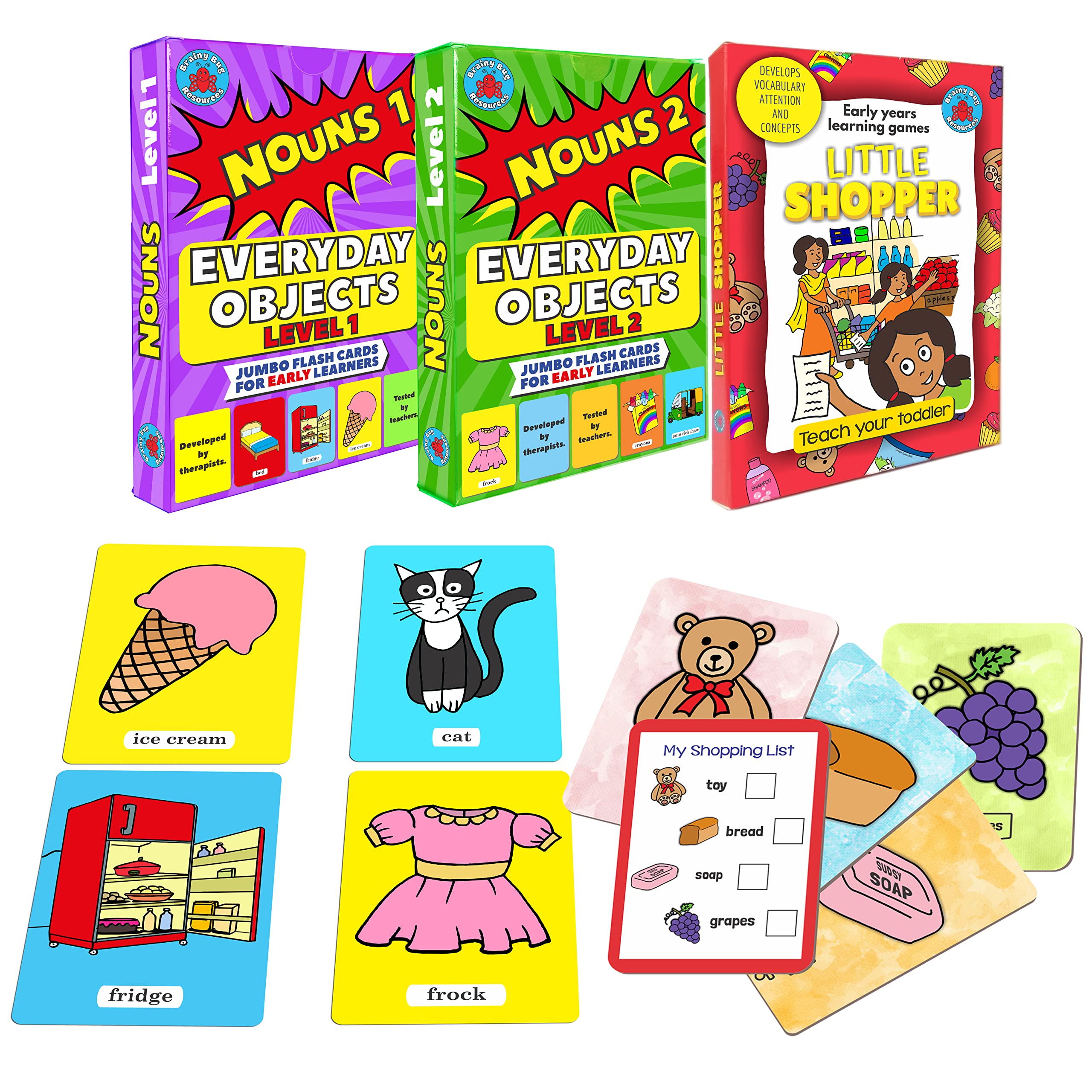 Buy Brainy Bug Resources 60 Everyday objects Levels 1 AND 2 | Fun, card ...
