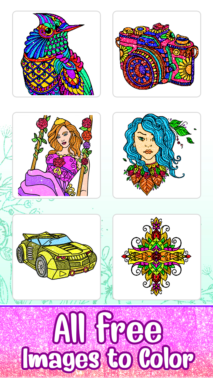 Glitter Color by Number - Grownups Coloring Book Pages:Amazon.co.uk ...