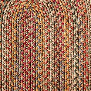 Amazon.com: Plow & Hearth Blue Ridge Braided Rug | Multi Green | Oval ...