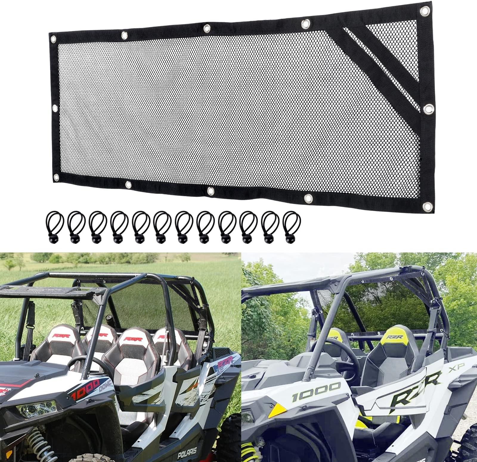 Amazon.com: N-R UTV RZR Soft Rear Window Net Mesh Net Screen Sun Shade ...