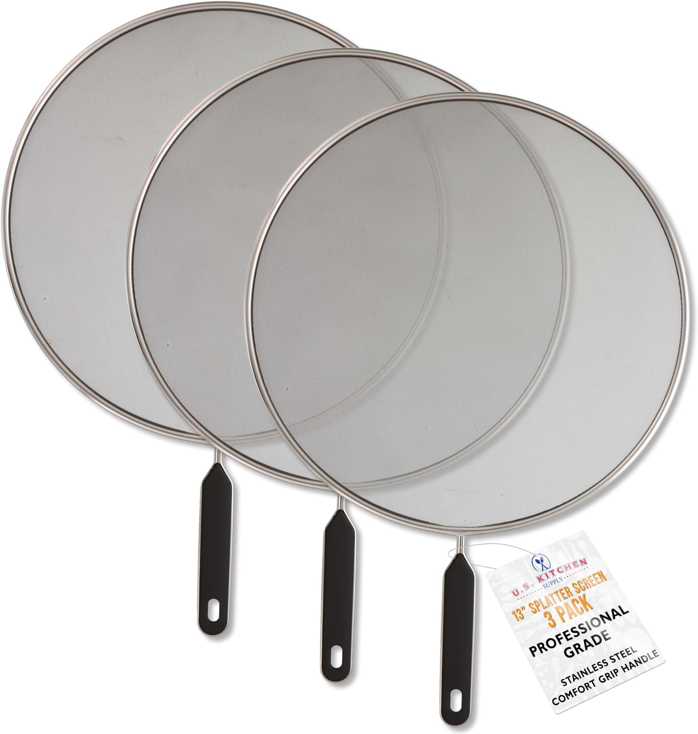 Amazon.com: U.S. Kitchen Supply Set of 3 Classic 13" Splatter Screens ...