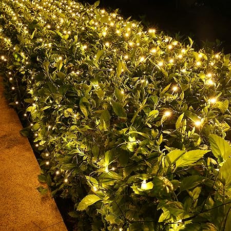 Ollny Net Lights Outdoor Mesh Lights IP67 Waterproof, 200LED 9.8x6.6ft ...
