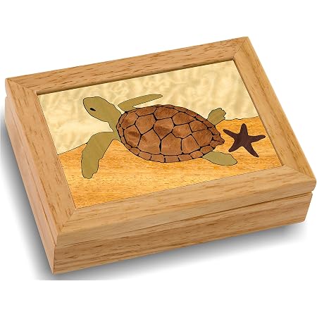 Amazon.com: MarqArt Sea Turtle Wood Jewelry Box - Handmade USA ...
