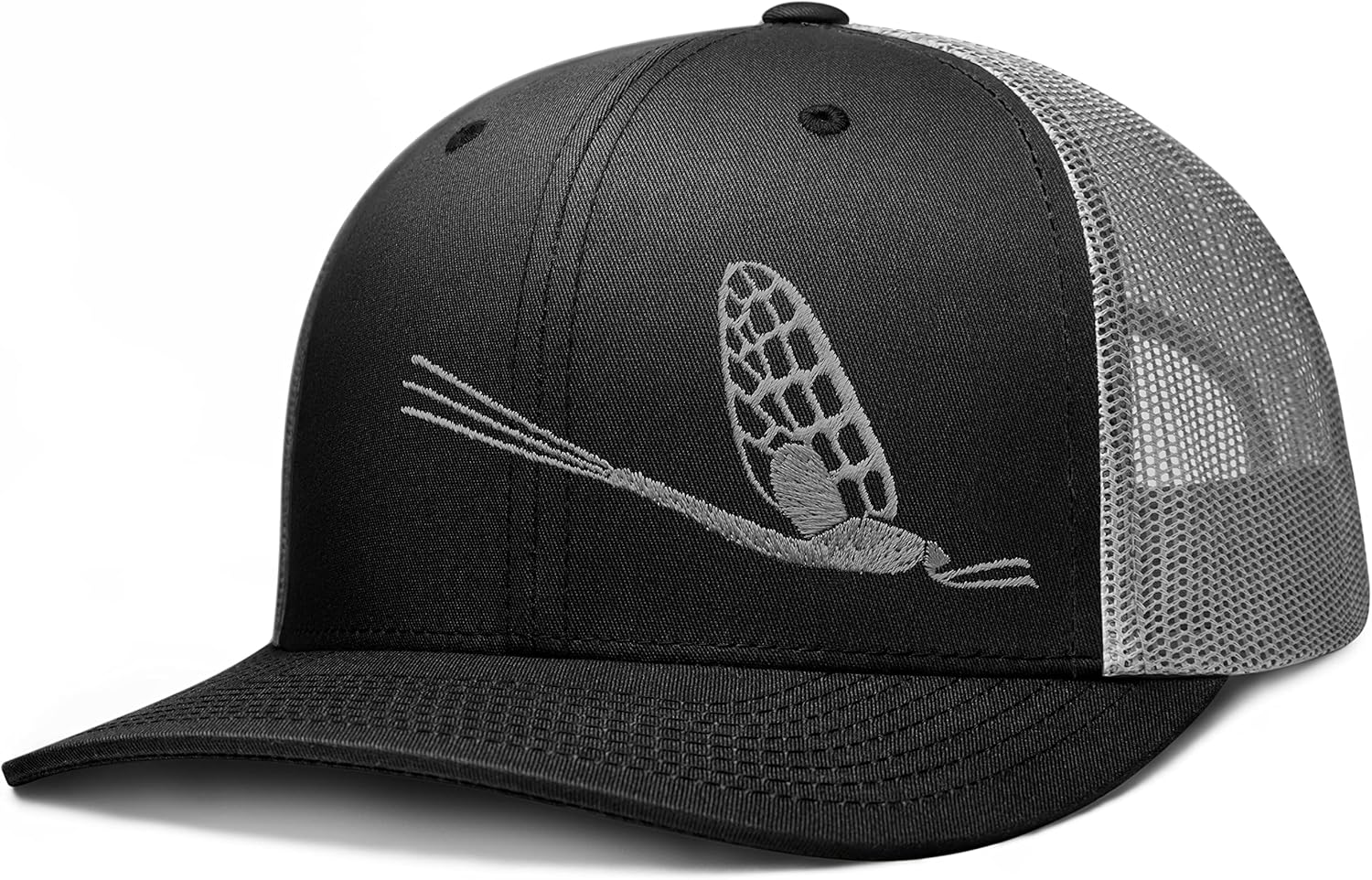 Amazon.com: LARIX Trucker Hat - Mayfly - Black, Gray/Gray - Mens Fly ...