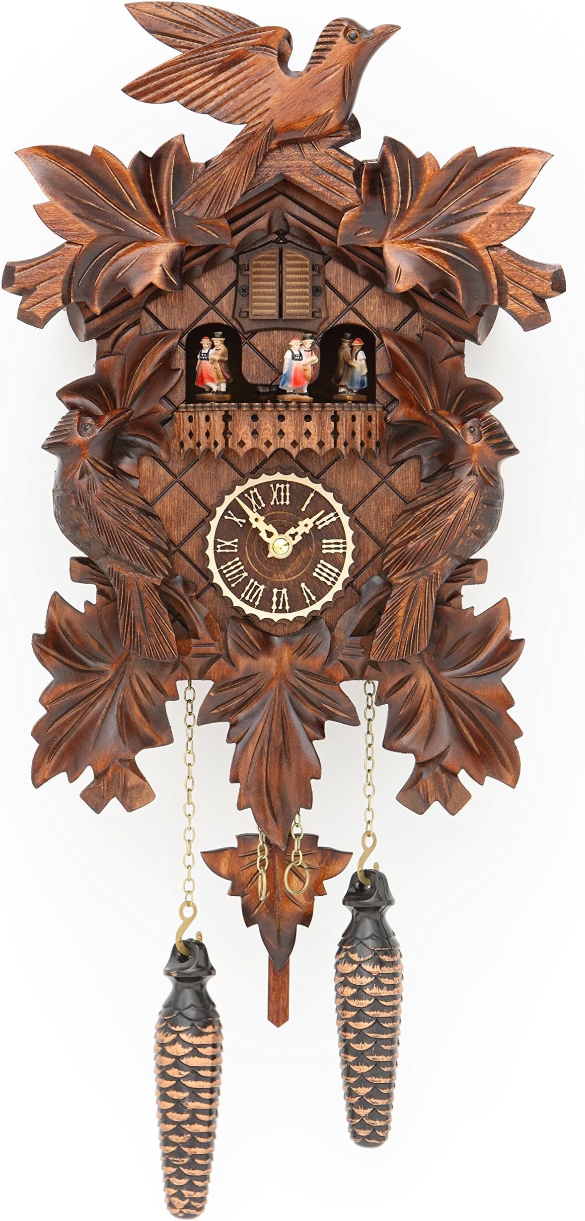 Amazon.com: Trenkle Quartz Cuckoo Clock 6 Leaves, 3 Birds, nest TU 362 ...