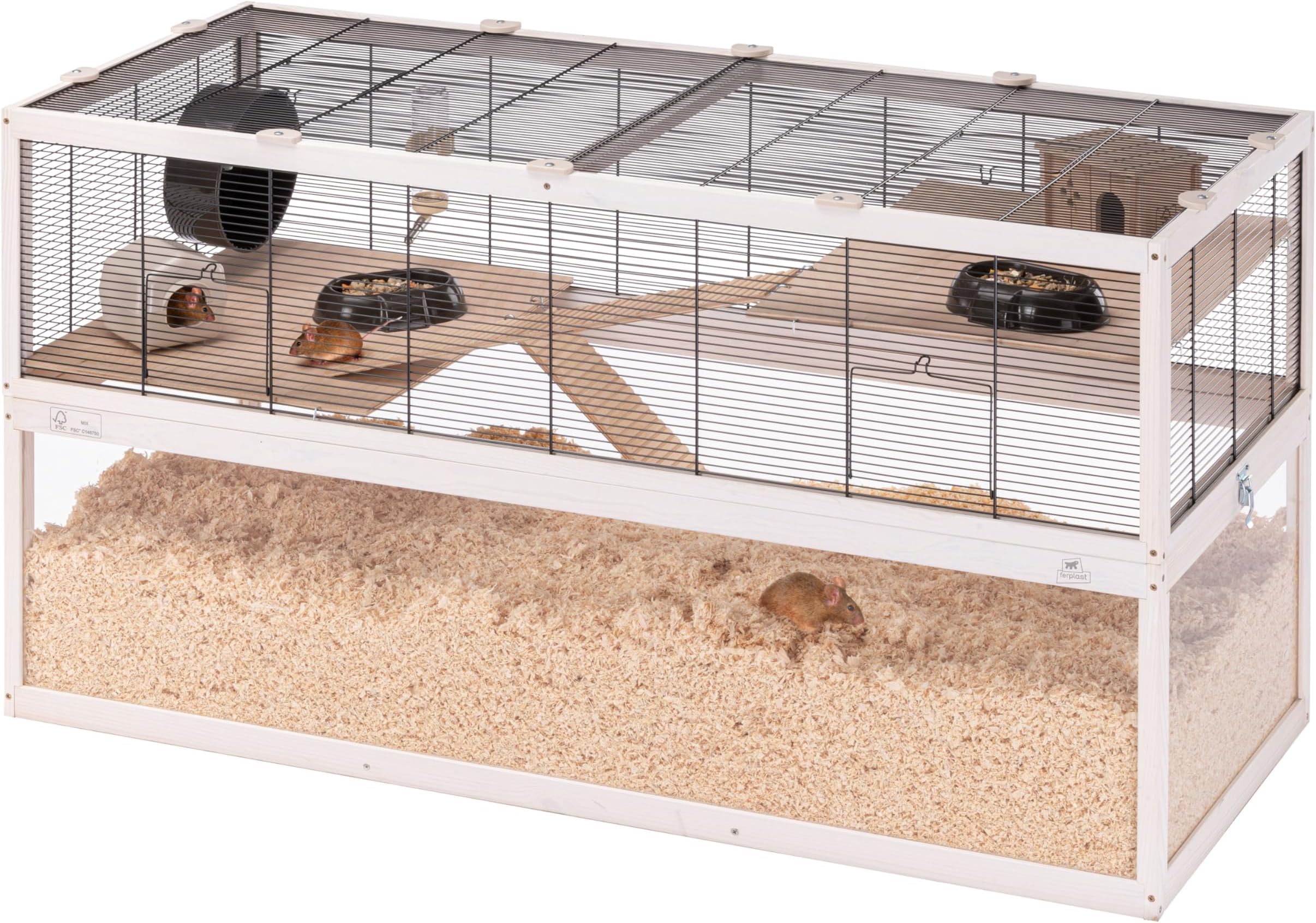 Ferplast Hamster Cage DOMSTER, Mouse Cage, 3 Levels, with Accessories ...