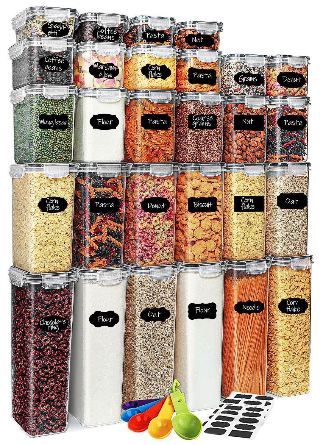 RAZCC Airtight Food Storage Containers Set, 28 PACK Cereal Storage ...