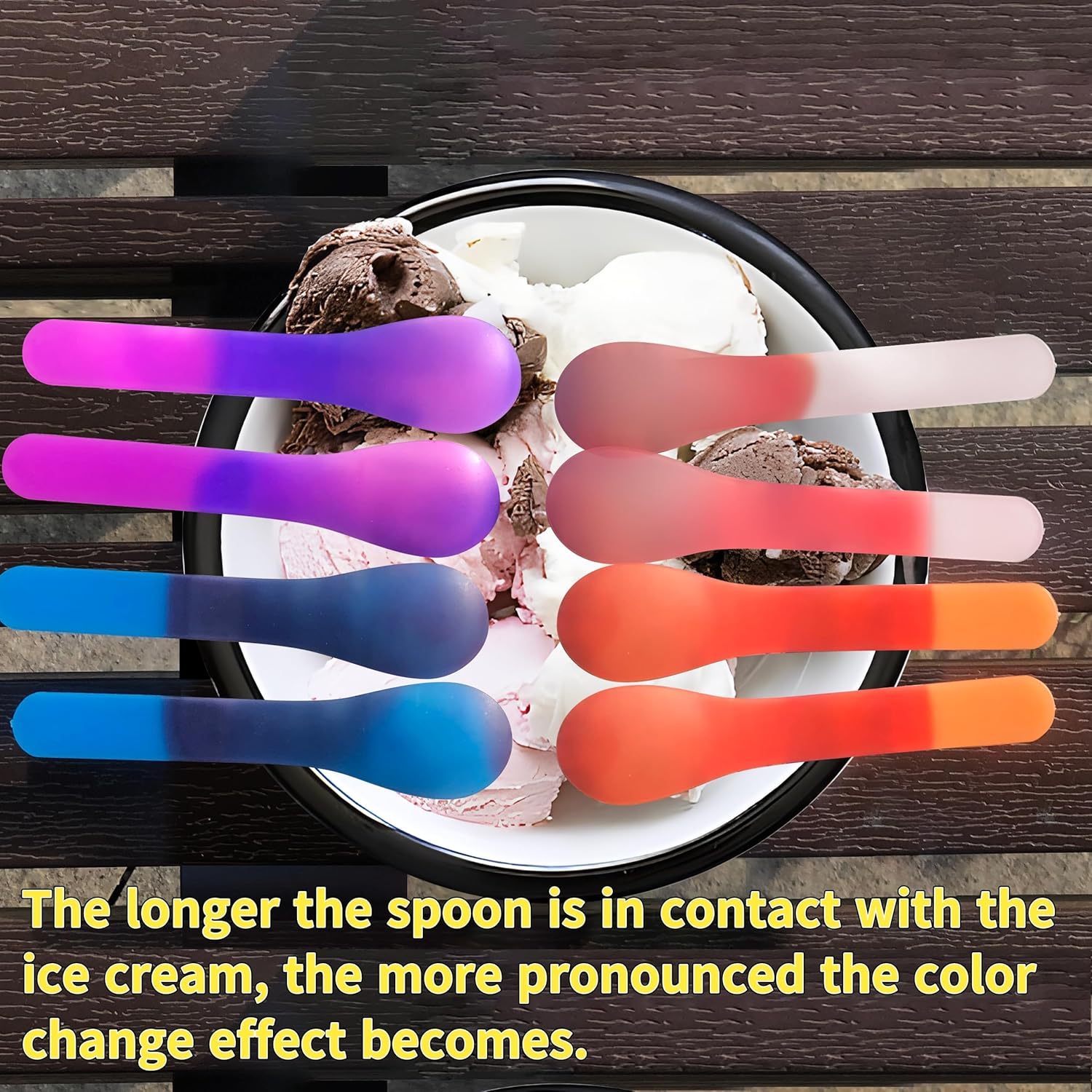 28 cucharas que cambian de color, cucharas de helado, cucharas de pudín ...