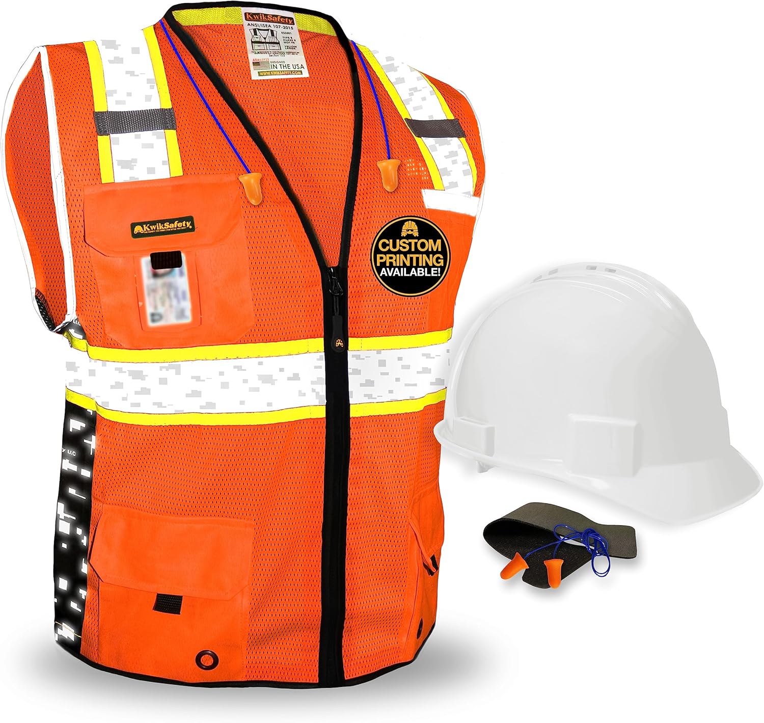 KwikSafety BIG KAHUNA DIGITAL Safety Vest Orange, XL + TURTLE SHELL ...