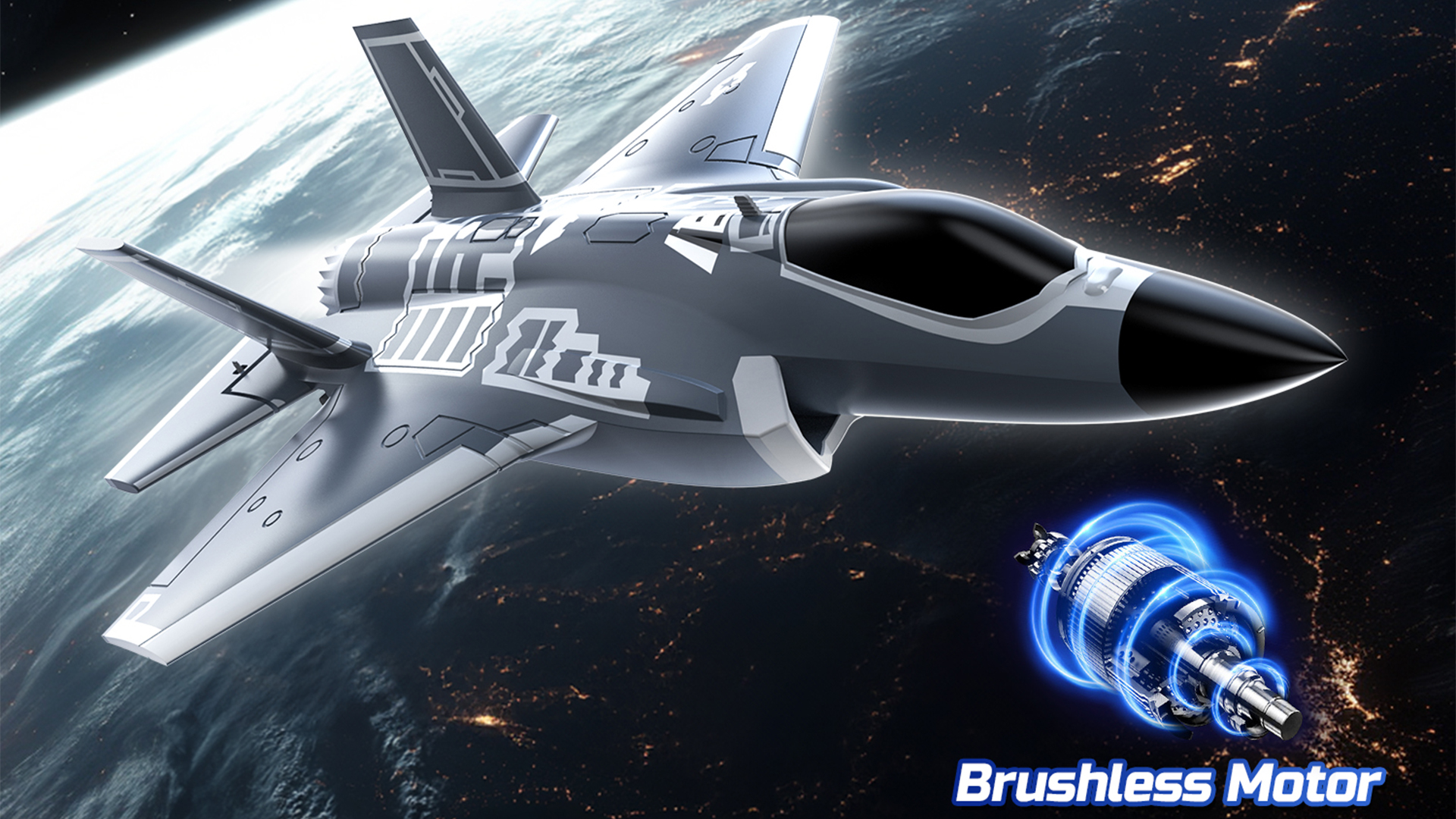 Watch DEERC F35 4 Channel Brushless RC Plane for Adults on Amazon Live