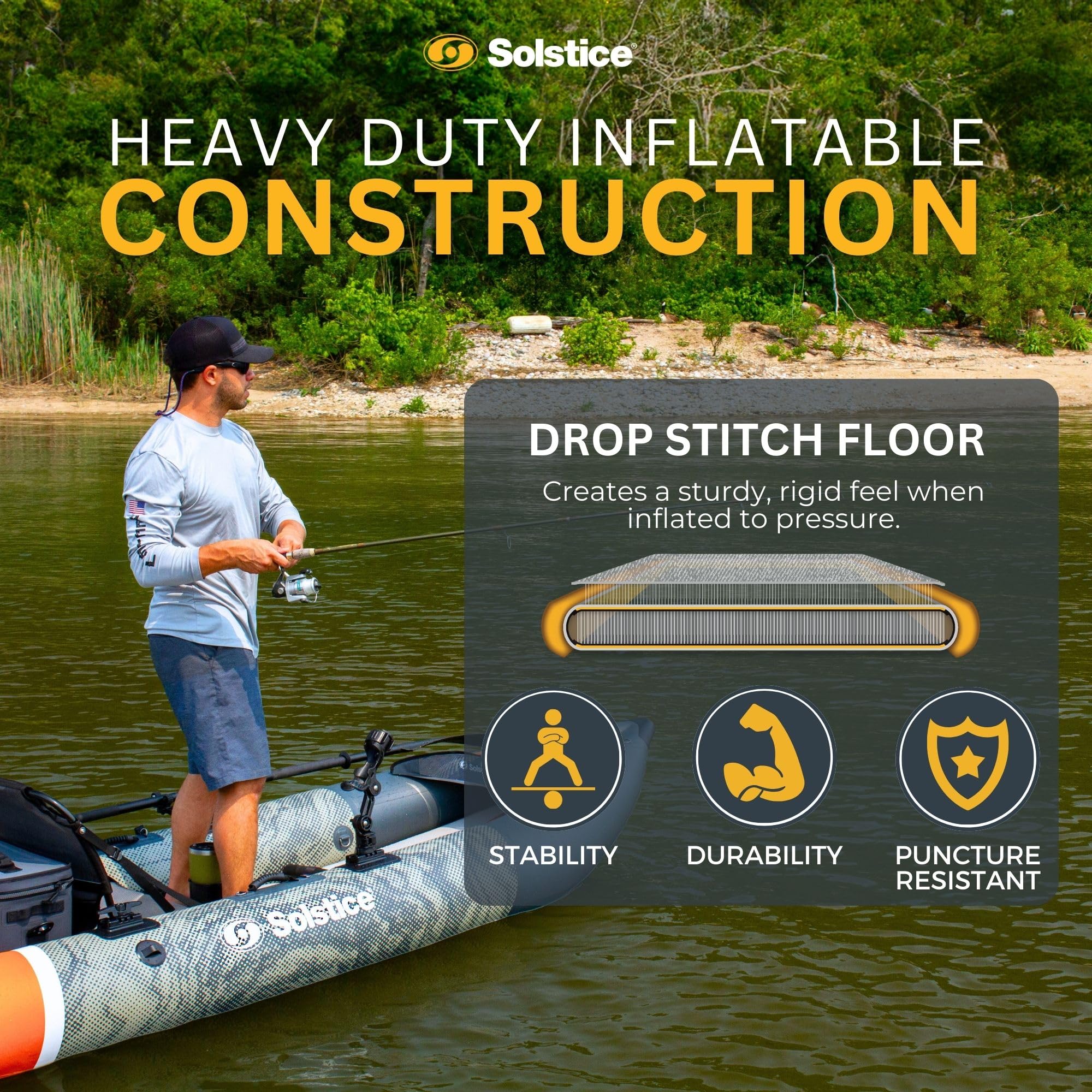 Snapklik.com : SOLSTICE Scout 1 To 2 Person Inflatable Fishing Kayak ...