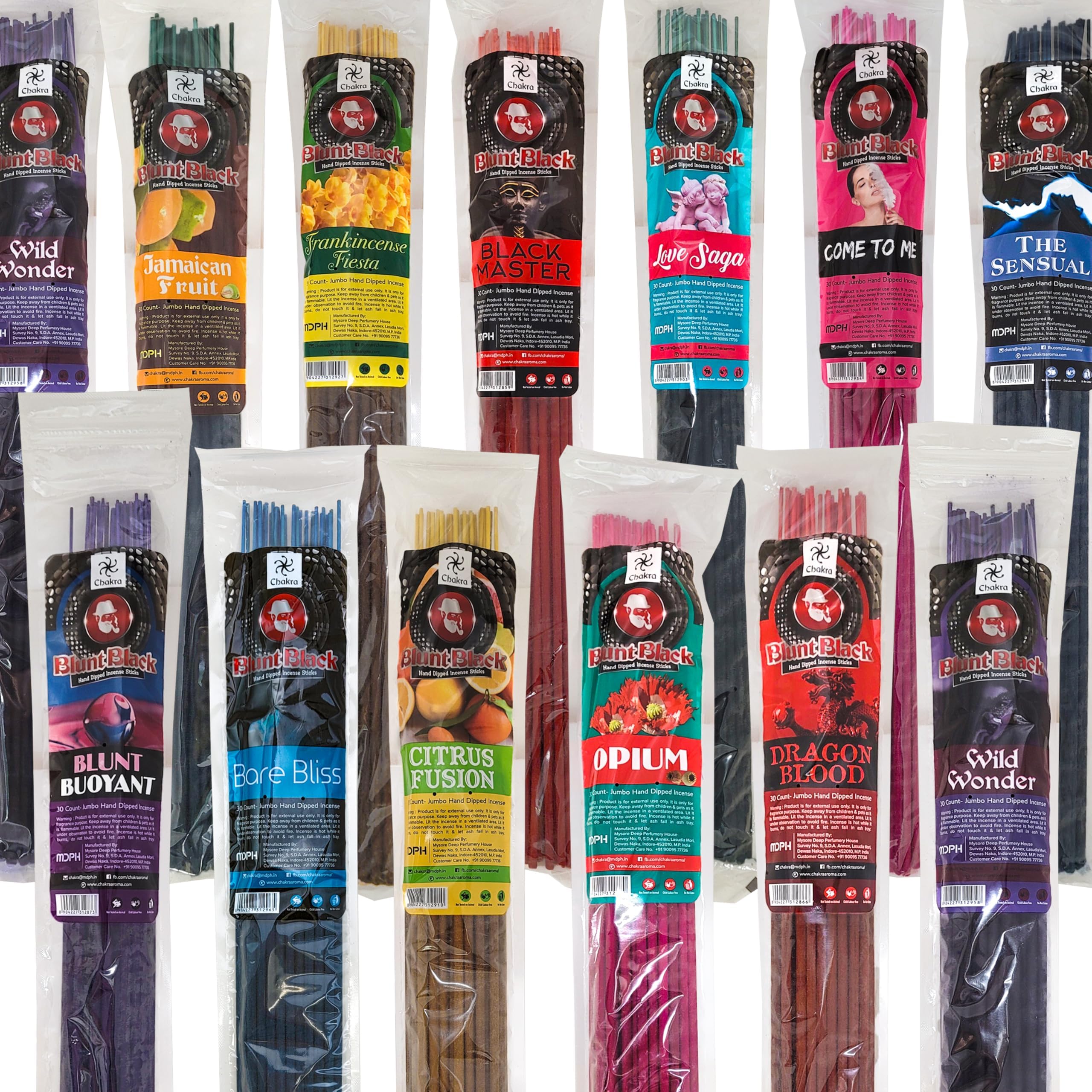 Amazon.com: Blunt Black 19" Jumbo Hand Dipped Incense Sticks 30-Stick ...