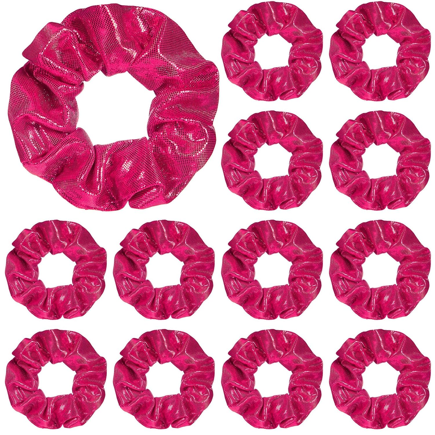 Amazon.com : Taiyin 24 Pieces Shiny Metallic Scrunchie Solid Scrunchies ...