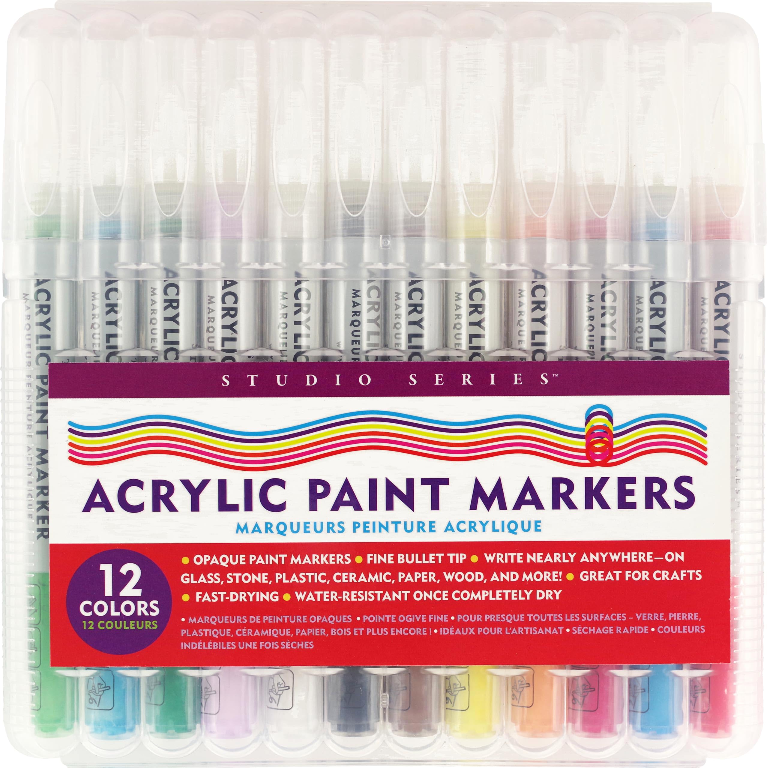 Amazon.com: Studio Series Acrylic Paint Marker Set (12-piece set ...