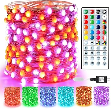 Amazon.com: BrizLabs Halloween Fairy String Lights, 66ft 200 LED Color ...