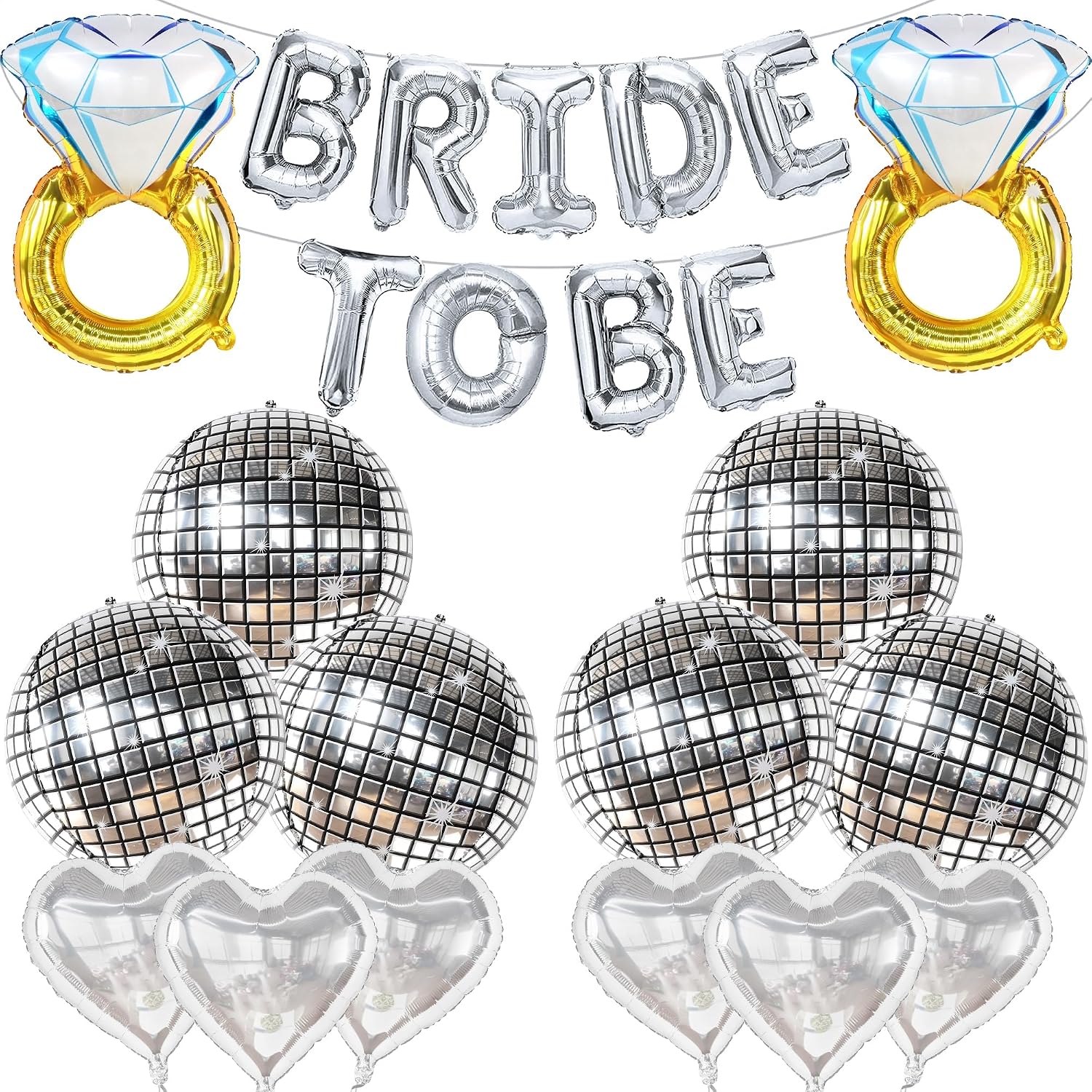 Amazon.com: KatchOn, Big Silver Disco Ball Balloons - Pack of 22 ...