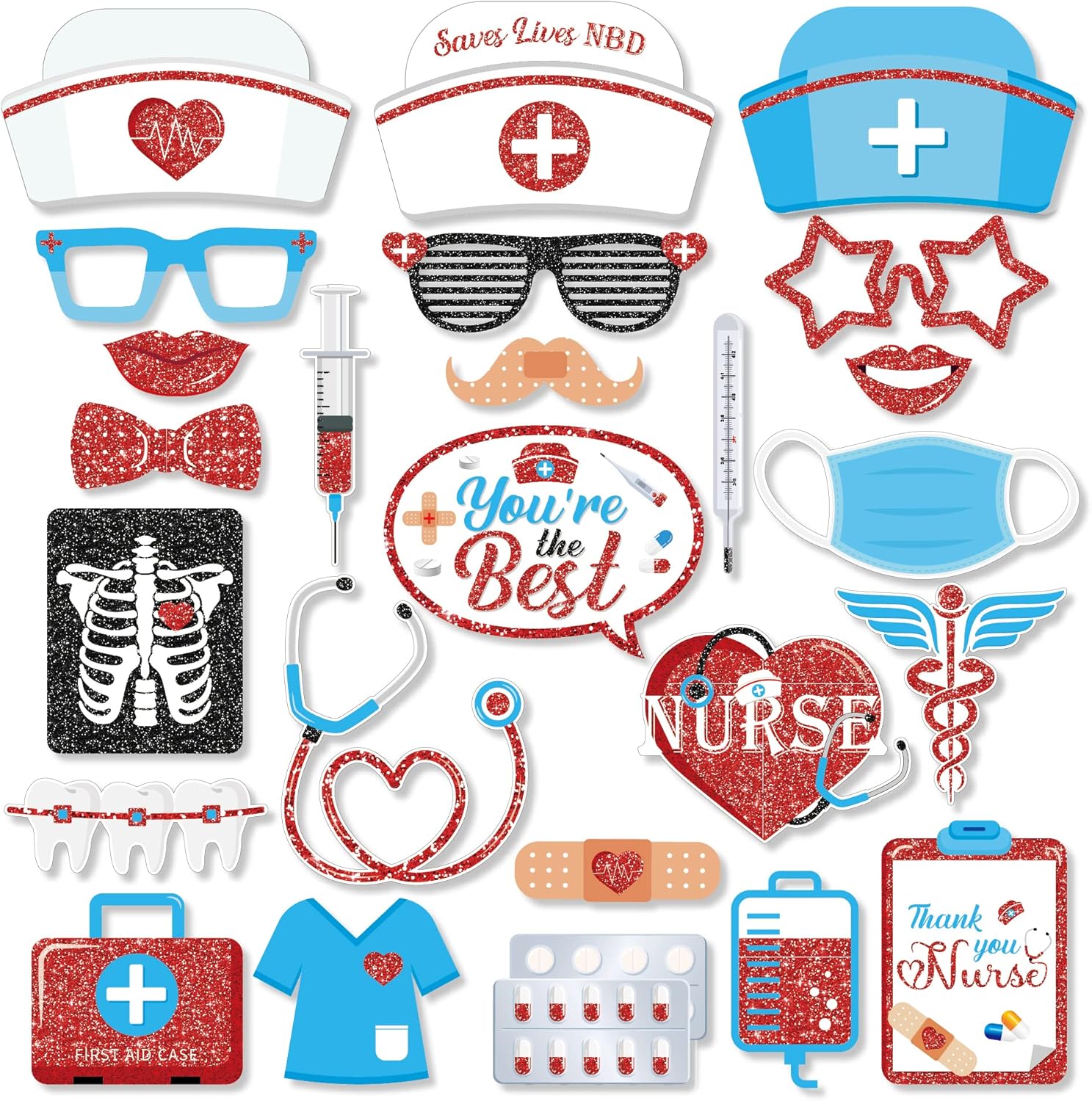 Amazon.com: Nurse Graduation Party Decorations Nurse Photo Props 25Pcs ...