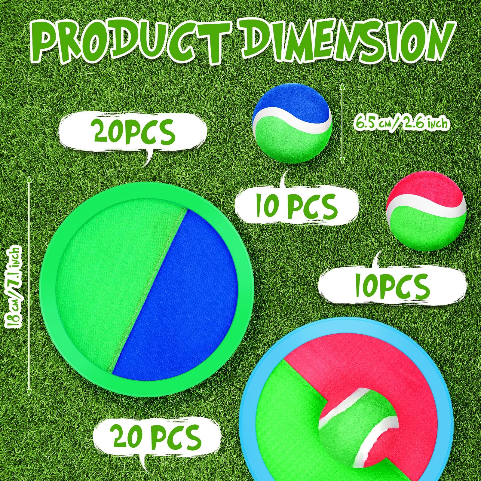 Snapklik.com : Vinsot Toss And Catch Game Set 40 Paddles 20 Balls Beach ...