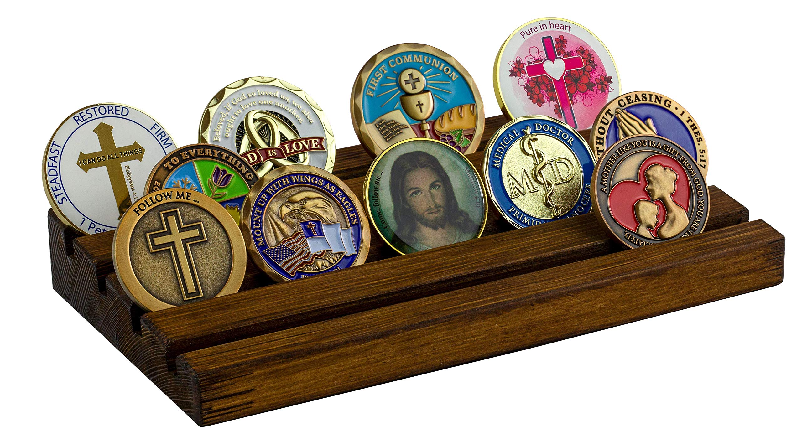 Buy Logos Trading Post Challenge Coin Holder, Coin Display, 4 Row Coin ...
