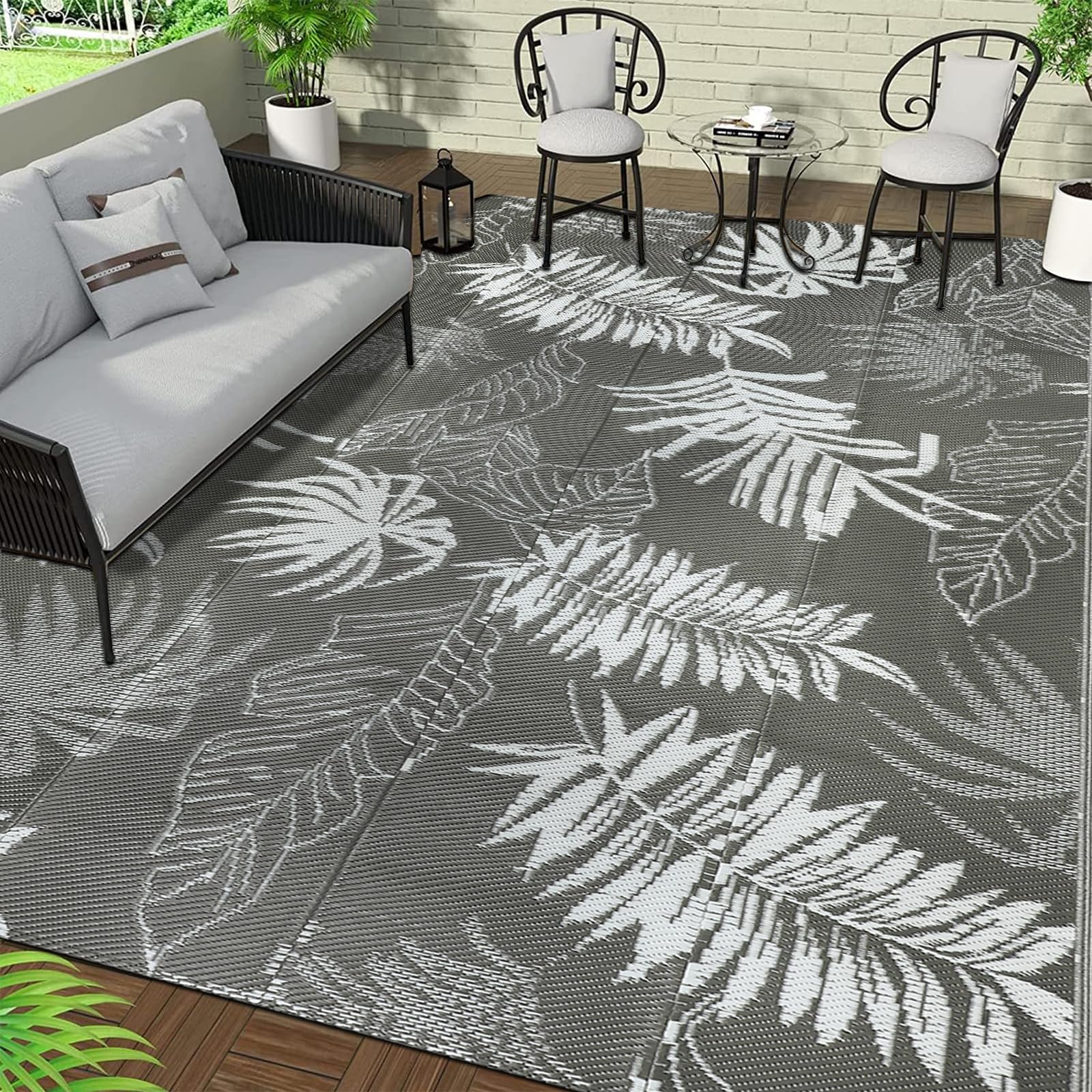 Amazon.com: Falflor 6x9 Ft Outdoor Area Rug Plastic Reversible Mats ...