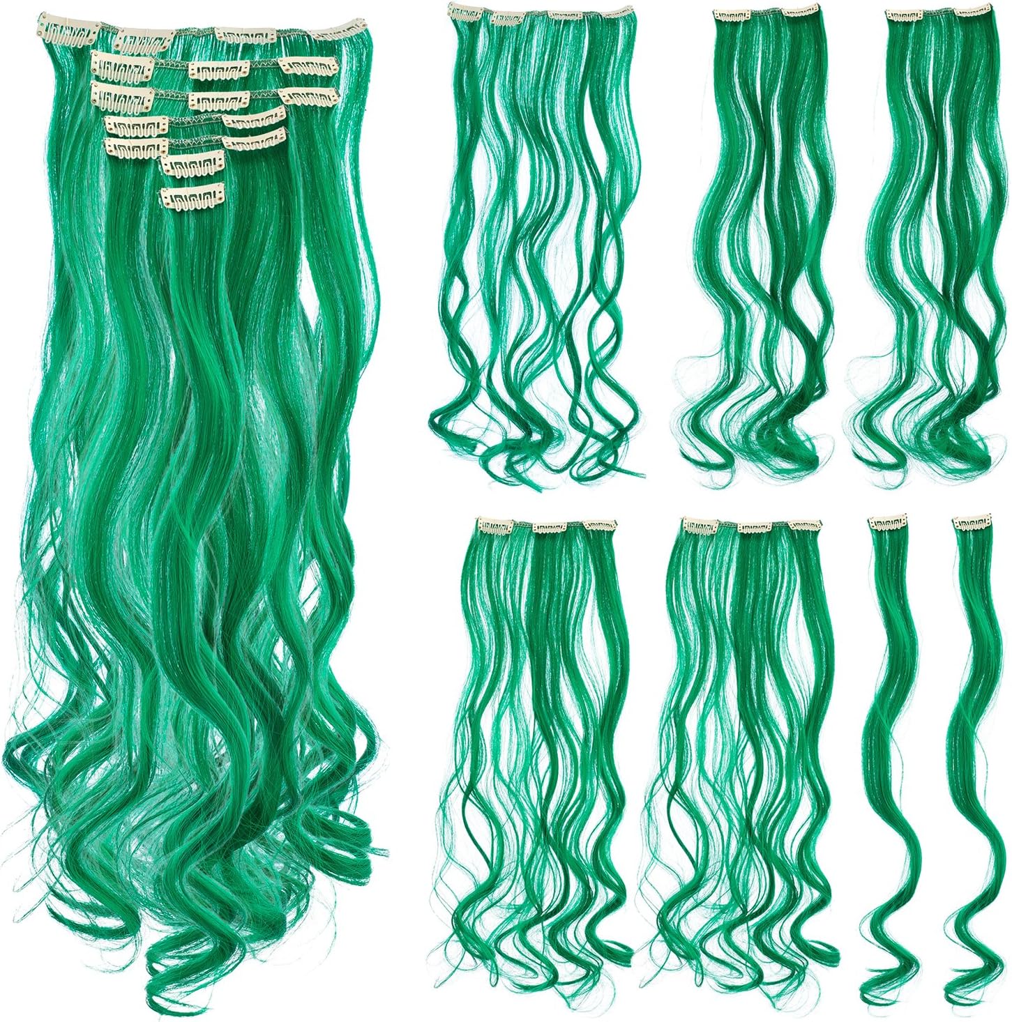 Amazon.com : SWACC 7 Pcs Full Head Party Highlights Clip on in Hair ...