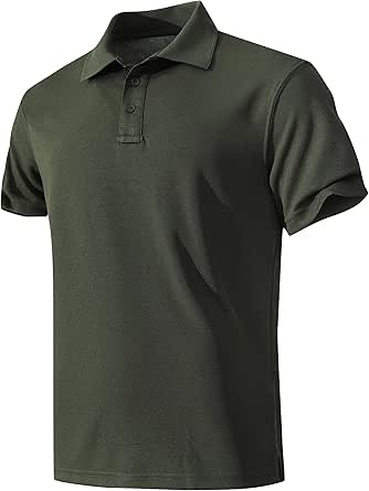 Amazon.com: KAOKLRNI Men's Quick-Dry Active Polo Shirts Short Sleeve ...