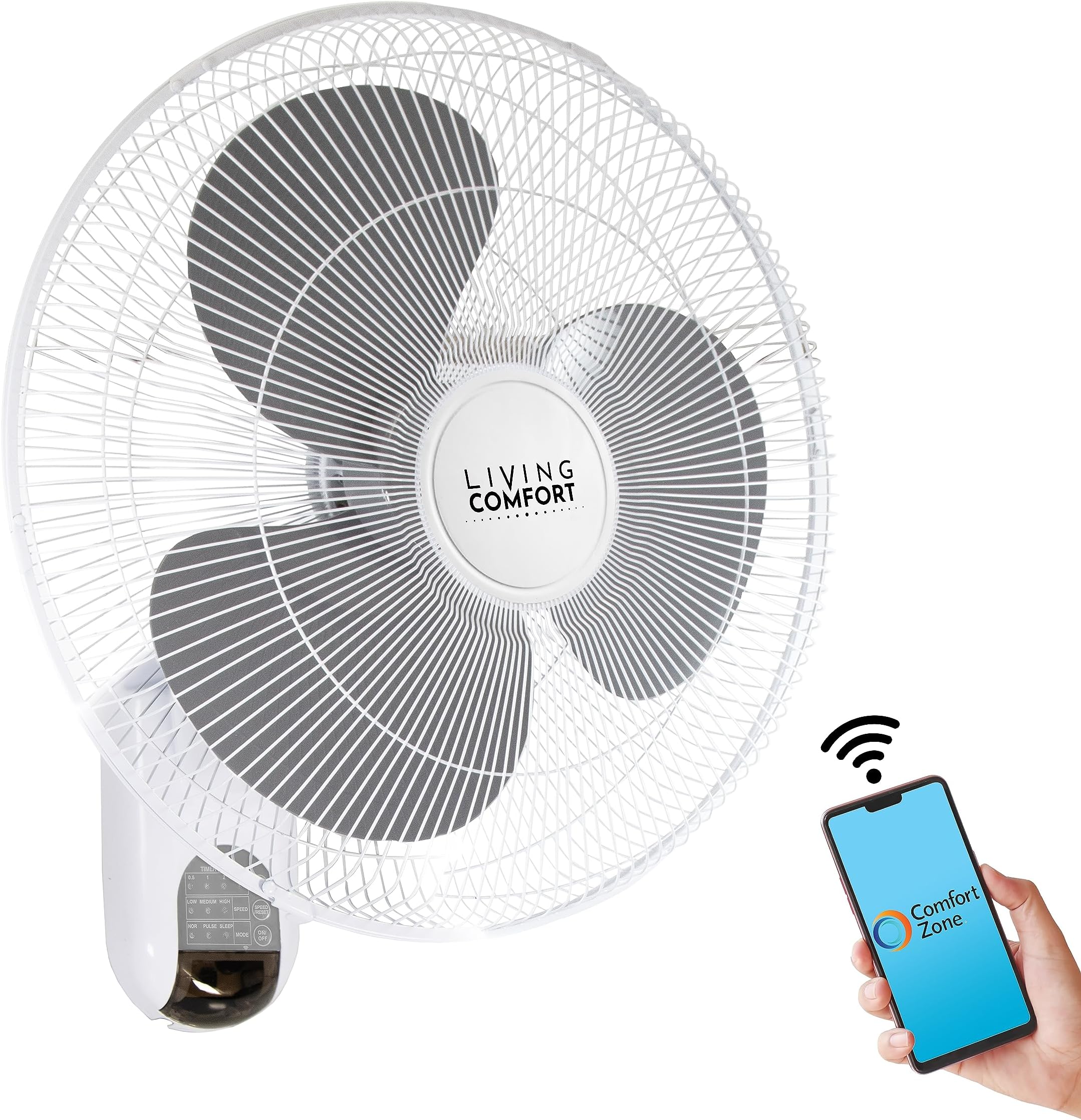 Amazon.com: Comfort Zone Oscillating Wall Mount Fan with Adjustable ...