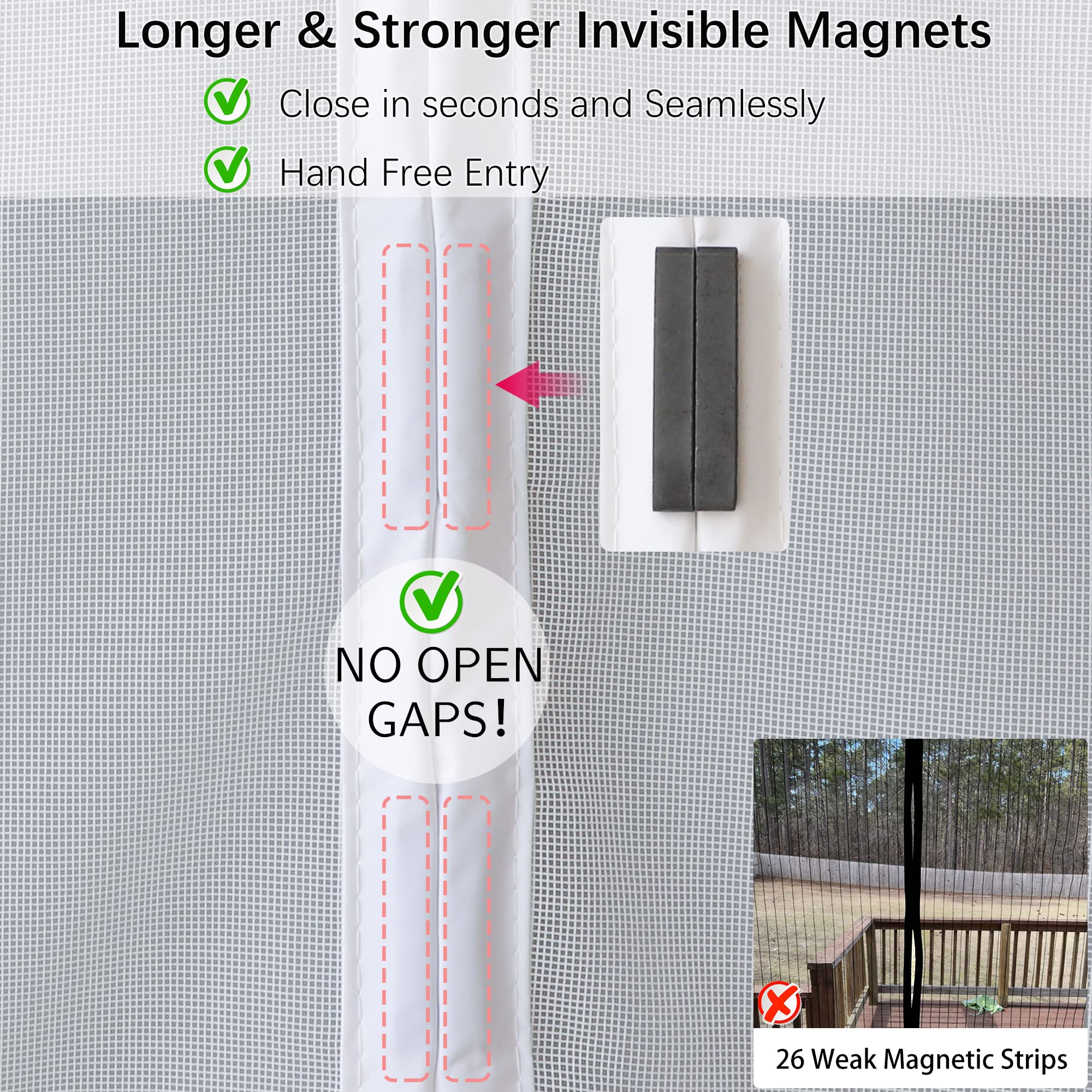 Snapklik.com : Upgraded Reinforced Magnetic Screen Door Fits Door 72x80 ...