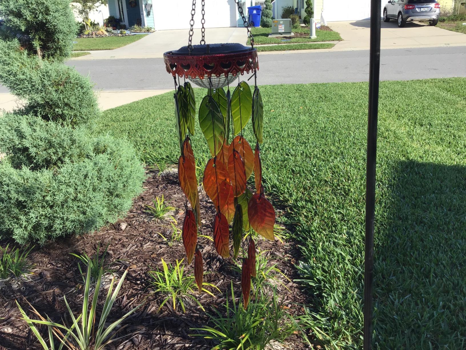 Amazon.com : Collections Etc Solar Colorful Autumn Leaves Wind Dangler ...